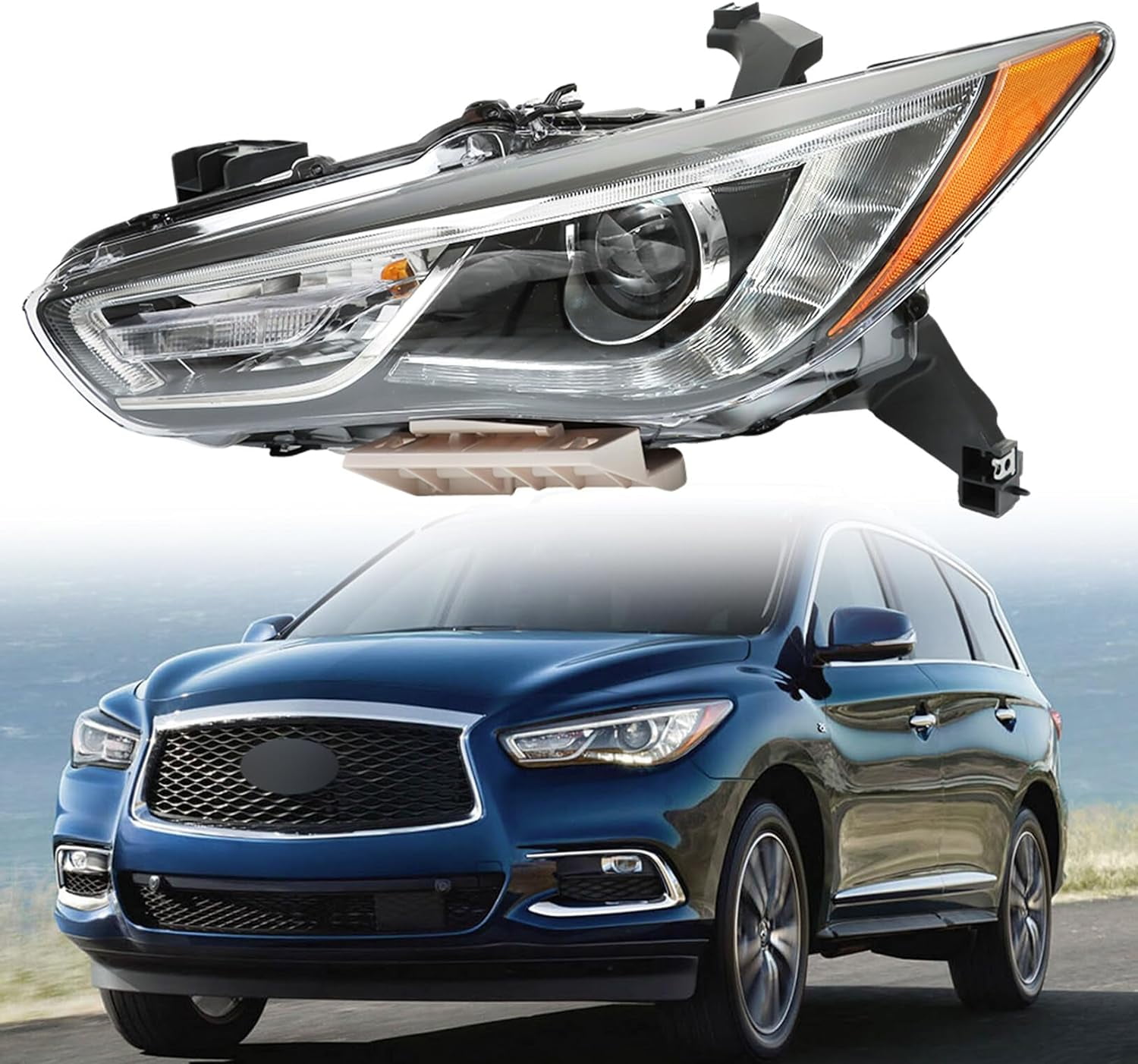 LABLT Headlight Assembly Replacement for 2016-2018 Infiniti QX60 Xenon HID Projector Headlights ...