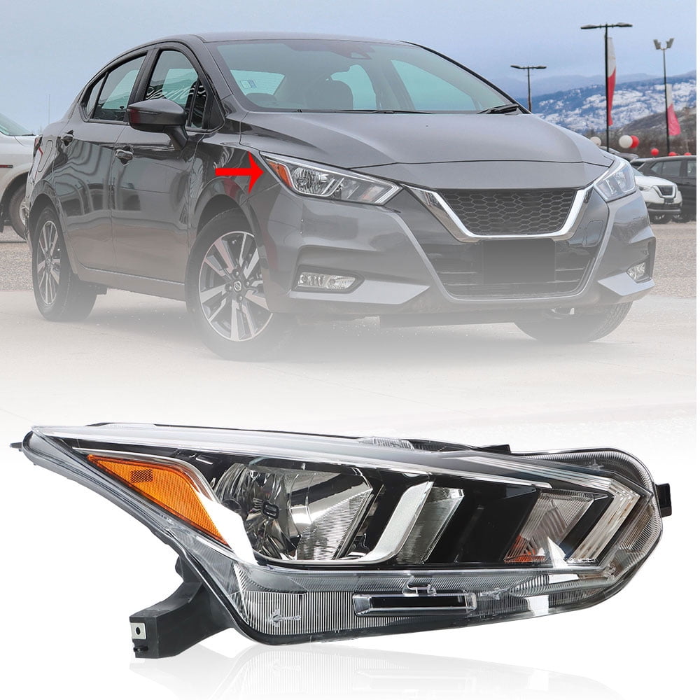 LABLT Headlight Assembly Replacement for 2020 2021 Nissan Versa Halogen ...