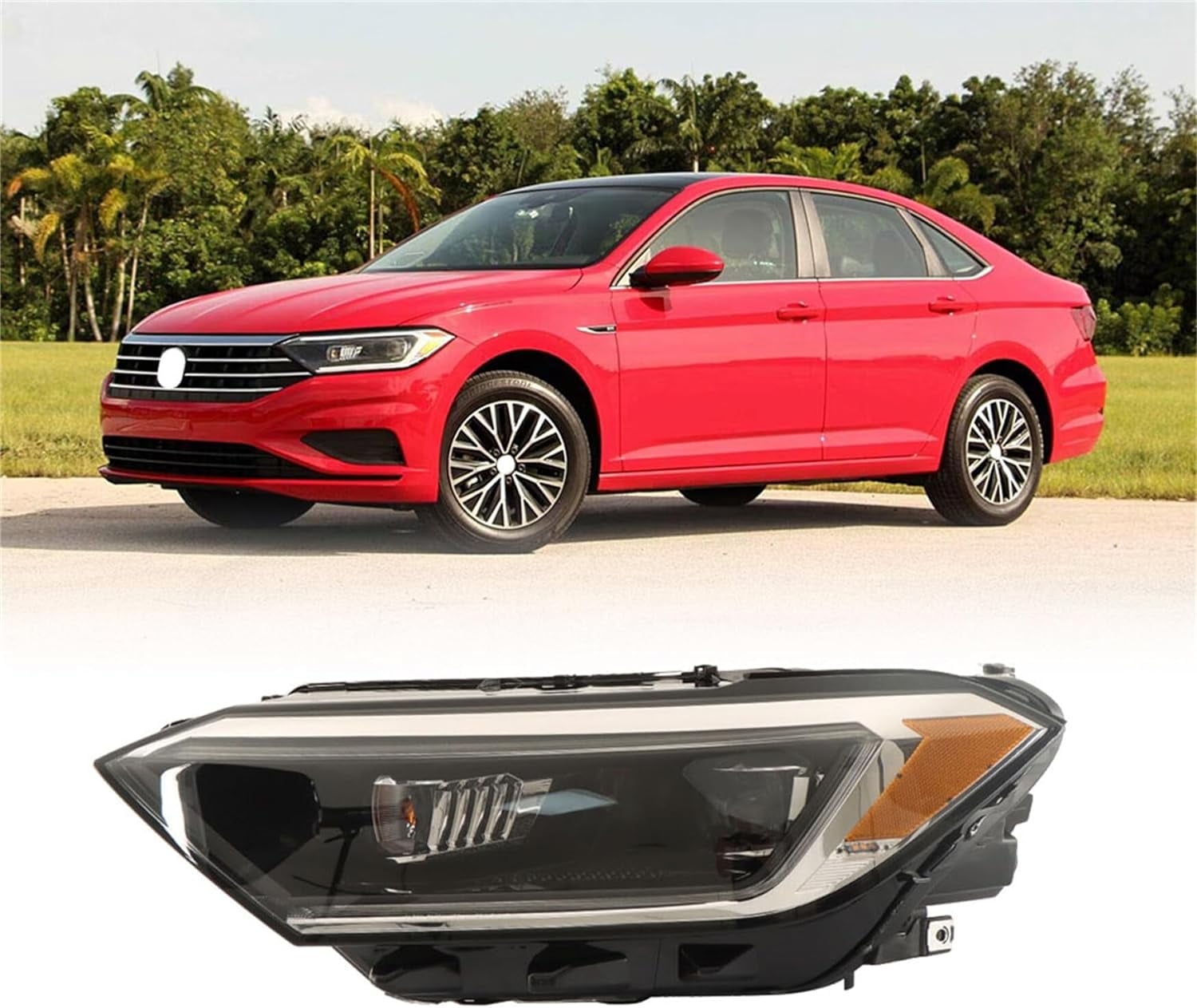 LABLT Headlight Assembly Replacement for Jetta SEL 2019-2022 Black ...