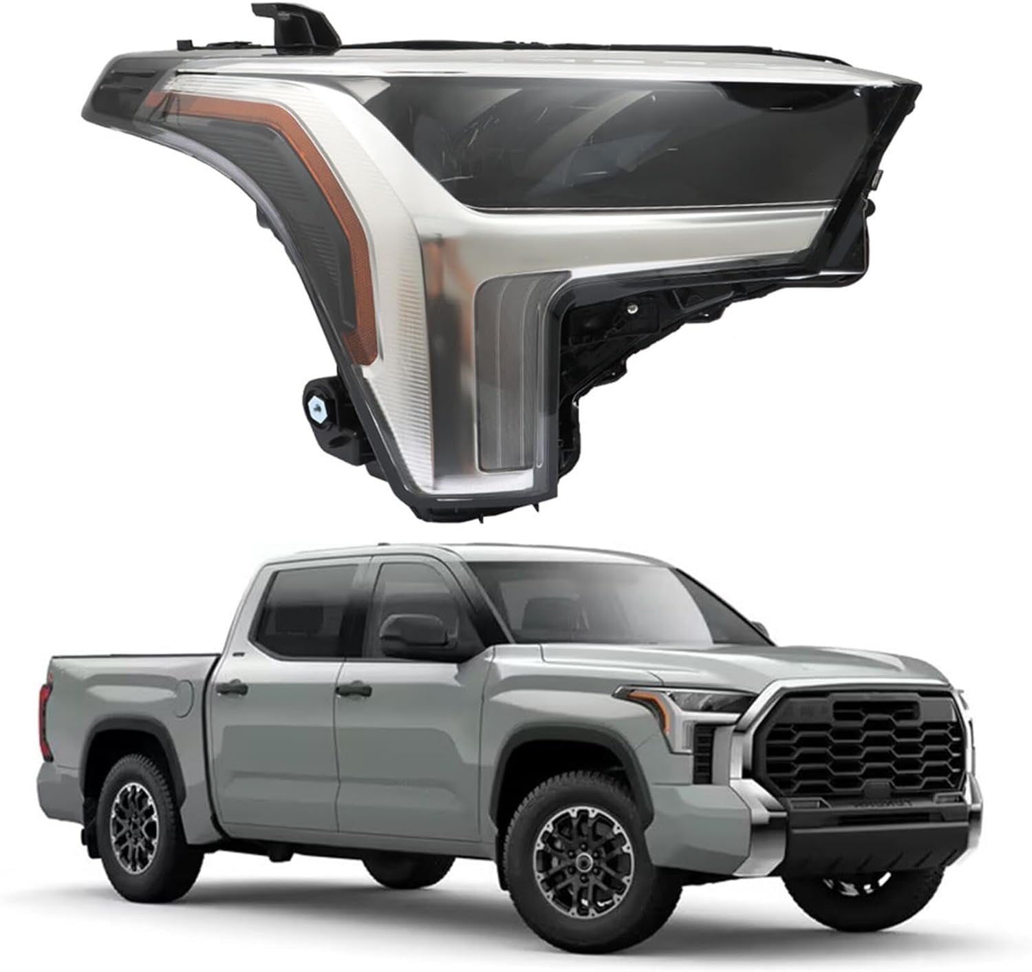 LABLT Headlight Assembly Replacement for Toyota Tundra 2022-2023 Black ...