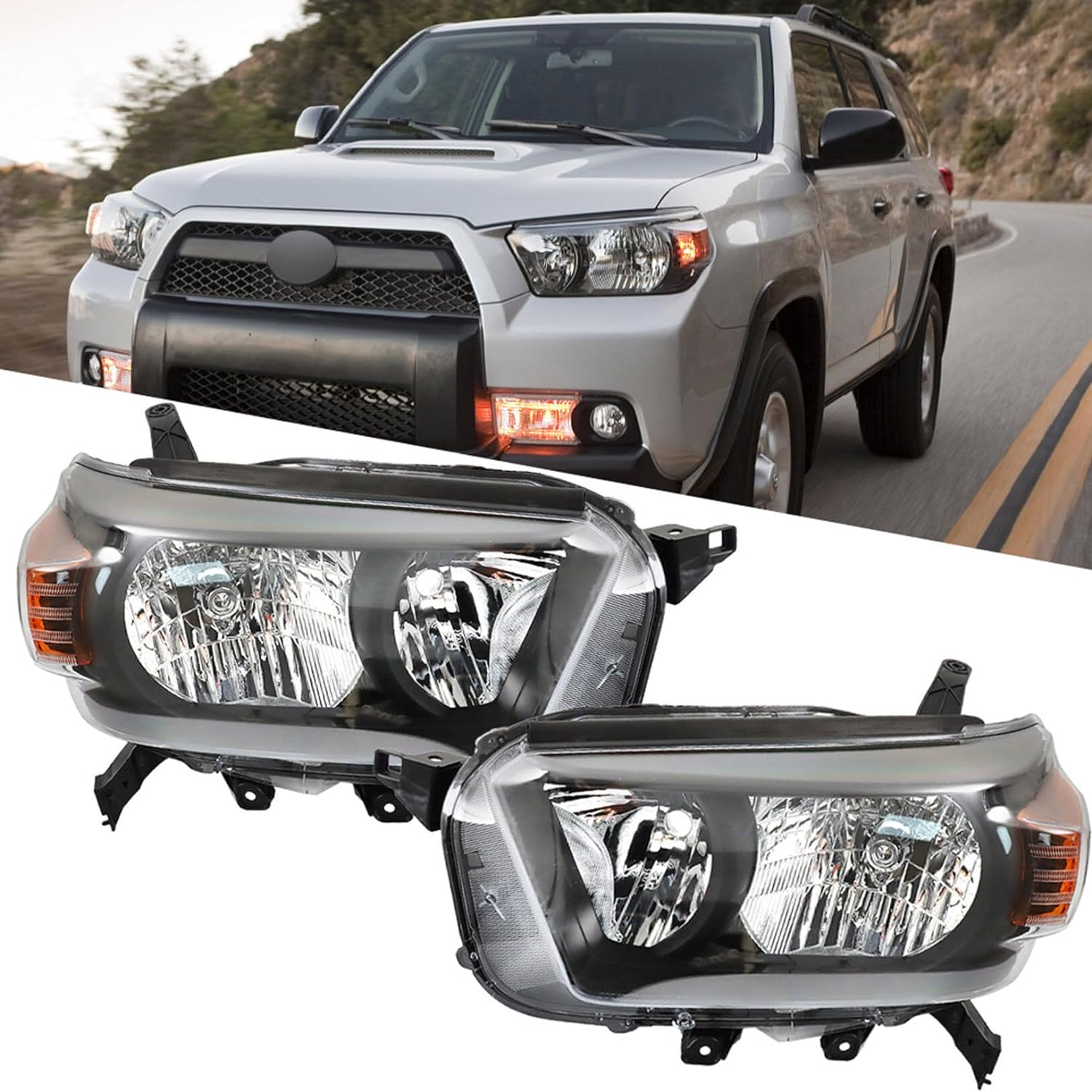 LABLT Headlights Replacement for Toyota 4Runner 2010-2013 Halogen ...