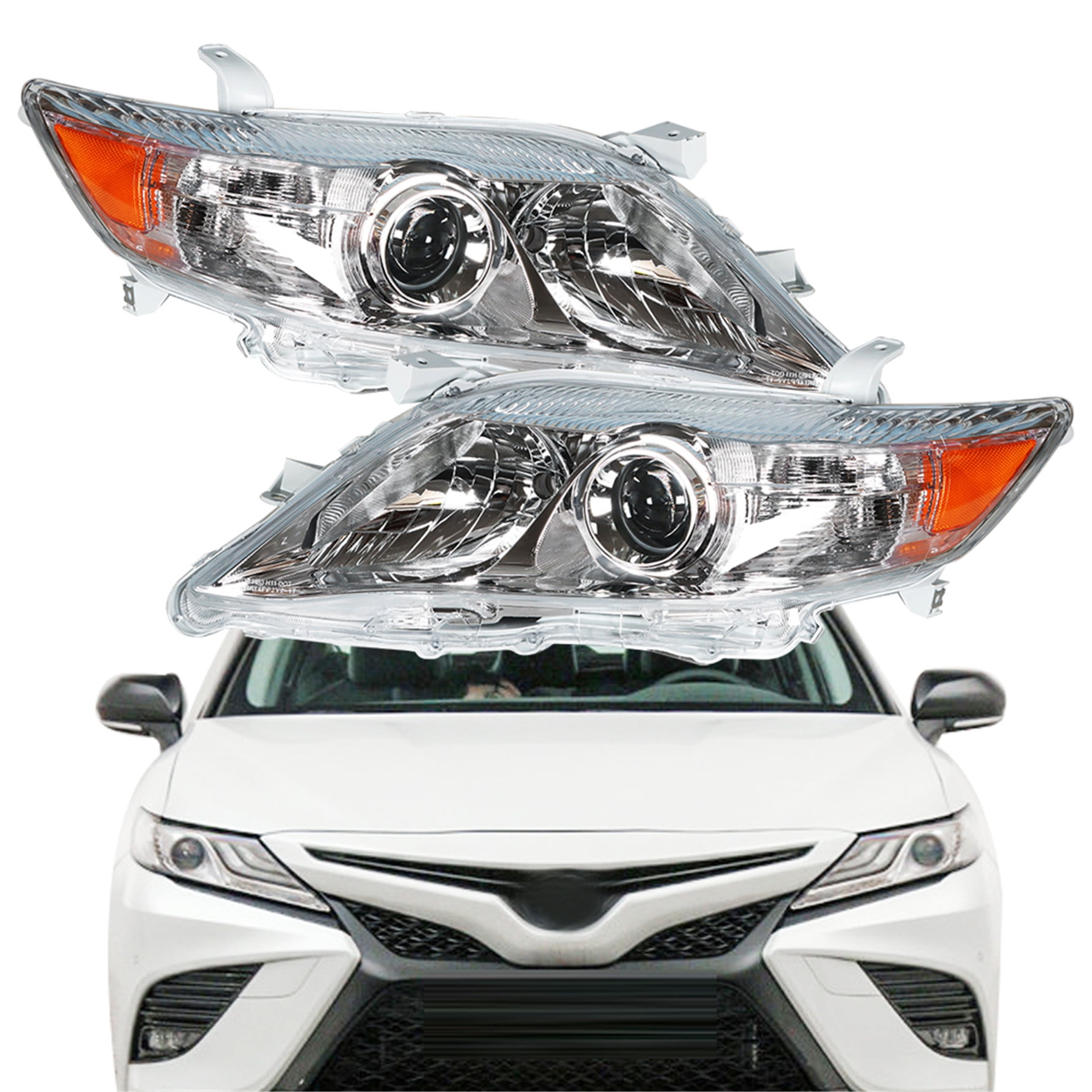 LABLT Headlights for 2010 2011 Toyota Camry Hybrid Reflector Chrome ...