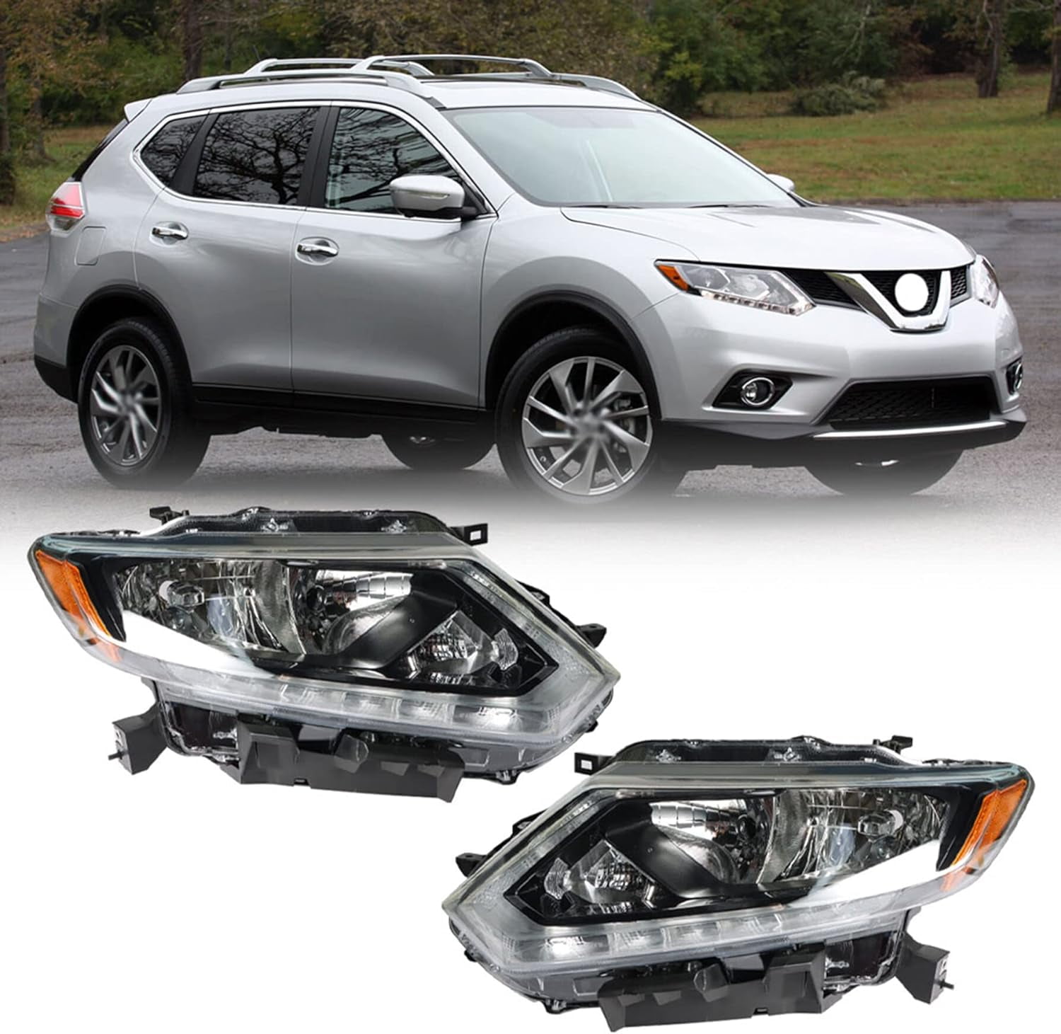 LABLT Headlights Replacement for 2014-2016 Nissan Rogue Halogen ...