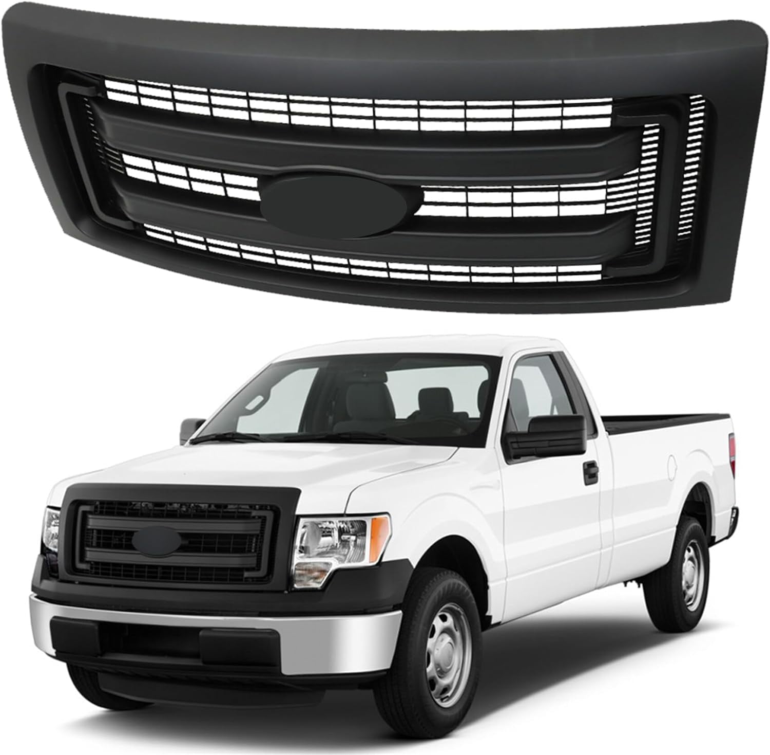 LABLT Matte Black Mesh Car Grille Front Face Replacement for 2009-2014 ...