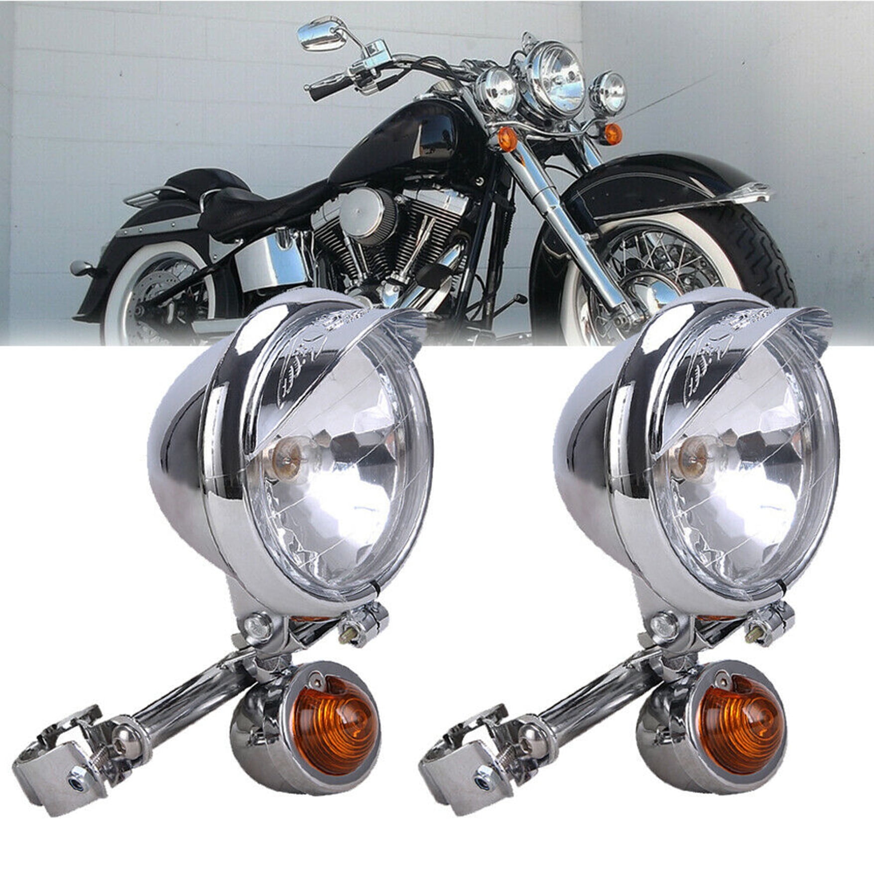LABLT Motorcycle Driving Spot Fog Light Bar W/ Bracket Turn Signal for ...