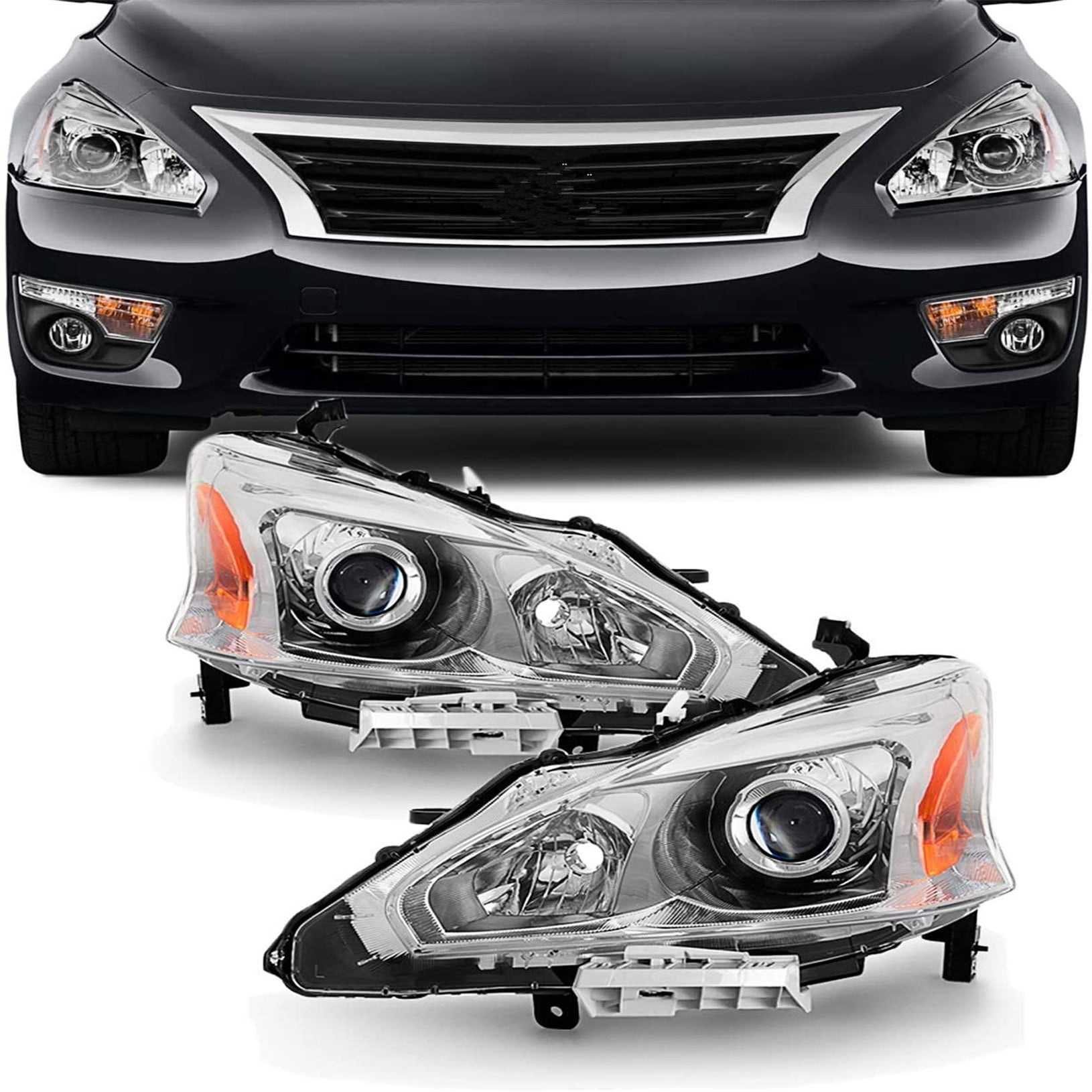 LABLT Pair Set for 2013-2015 Altima 4dr Sedan Clear Headlights Headlamp ...