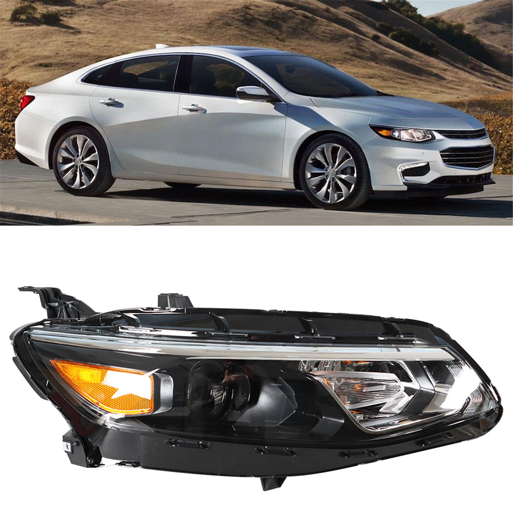 LABLT Passenger Right Side Halogen Headlight for 16-18 Chevy Malibu ...