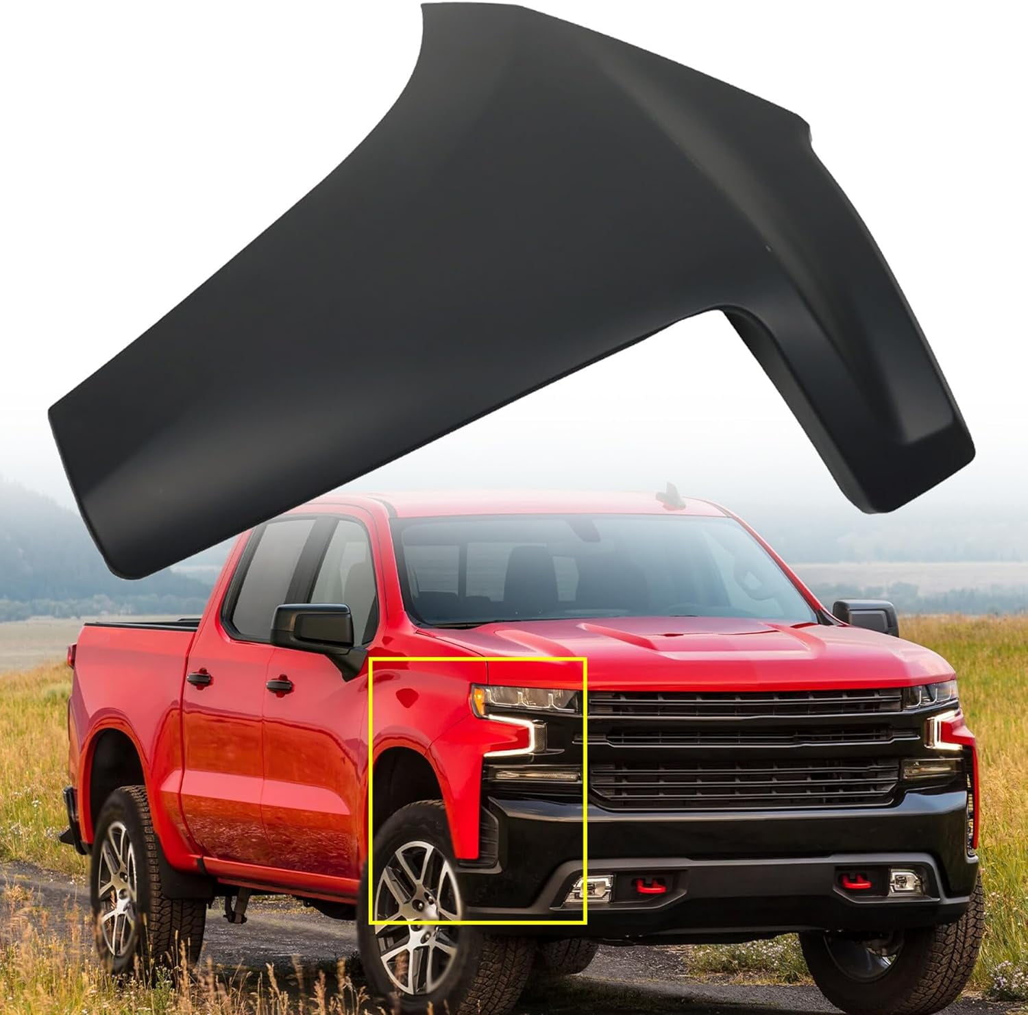LABLT Plastic Front Bumper End Cap Extension Right Side Black ...