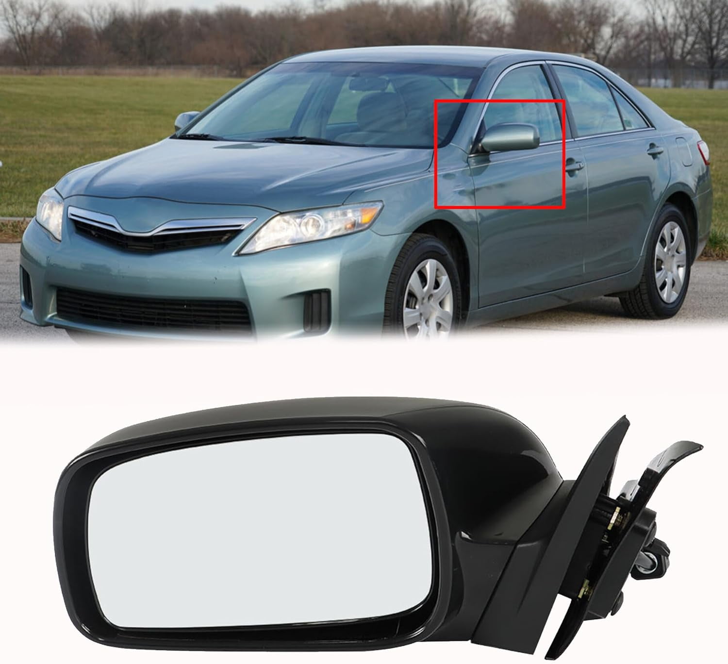 LABLT Power Door Side Mirror Left Driver Side Non-Heated Gloss Black ...