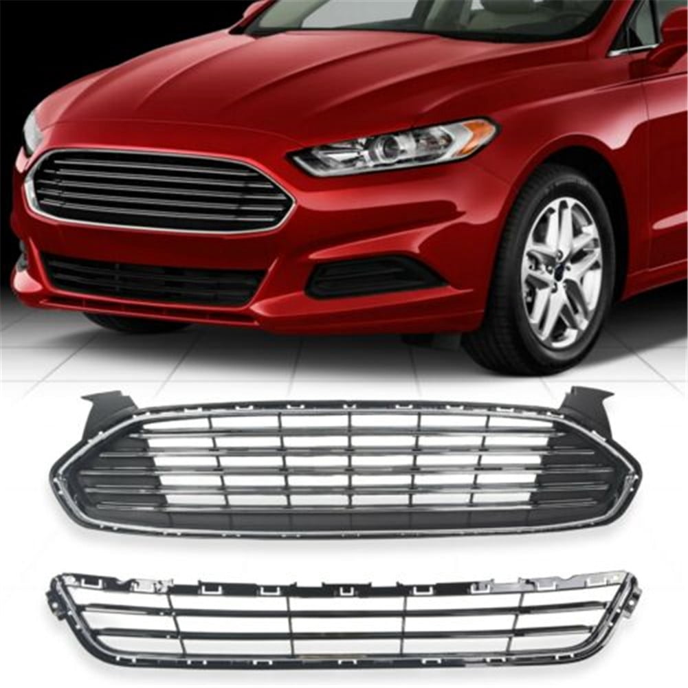 LABLT Upper&Lower Horizontal Front Hood Bumper Grill Grille ABS Kit fit ...