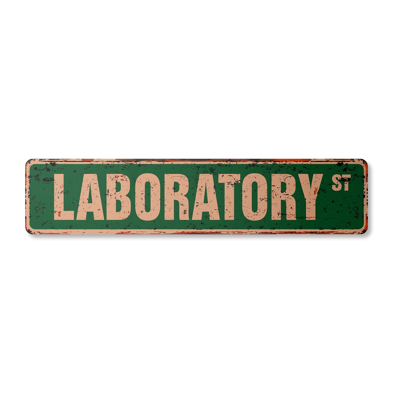 LABORATORY Vintage Plastic Street Sign lab worker assistant research ...