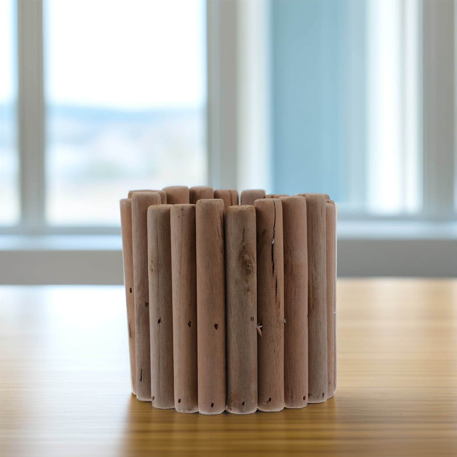 LABRIMP 1 Set Wood Flower Pot for Housewarming Rustic Flower Pots 4.3x4 ...