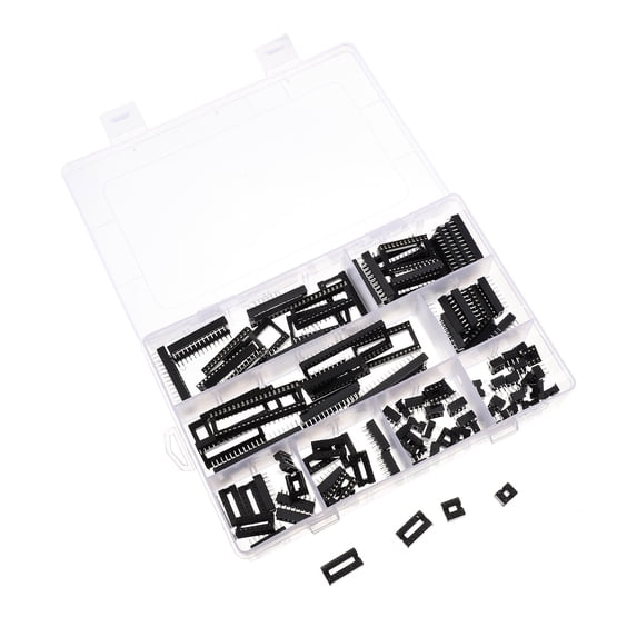 LABRIMP 100Pcs Black Plastic IC Chip Socket Hole Soldering Dip Circuit ...