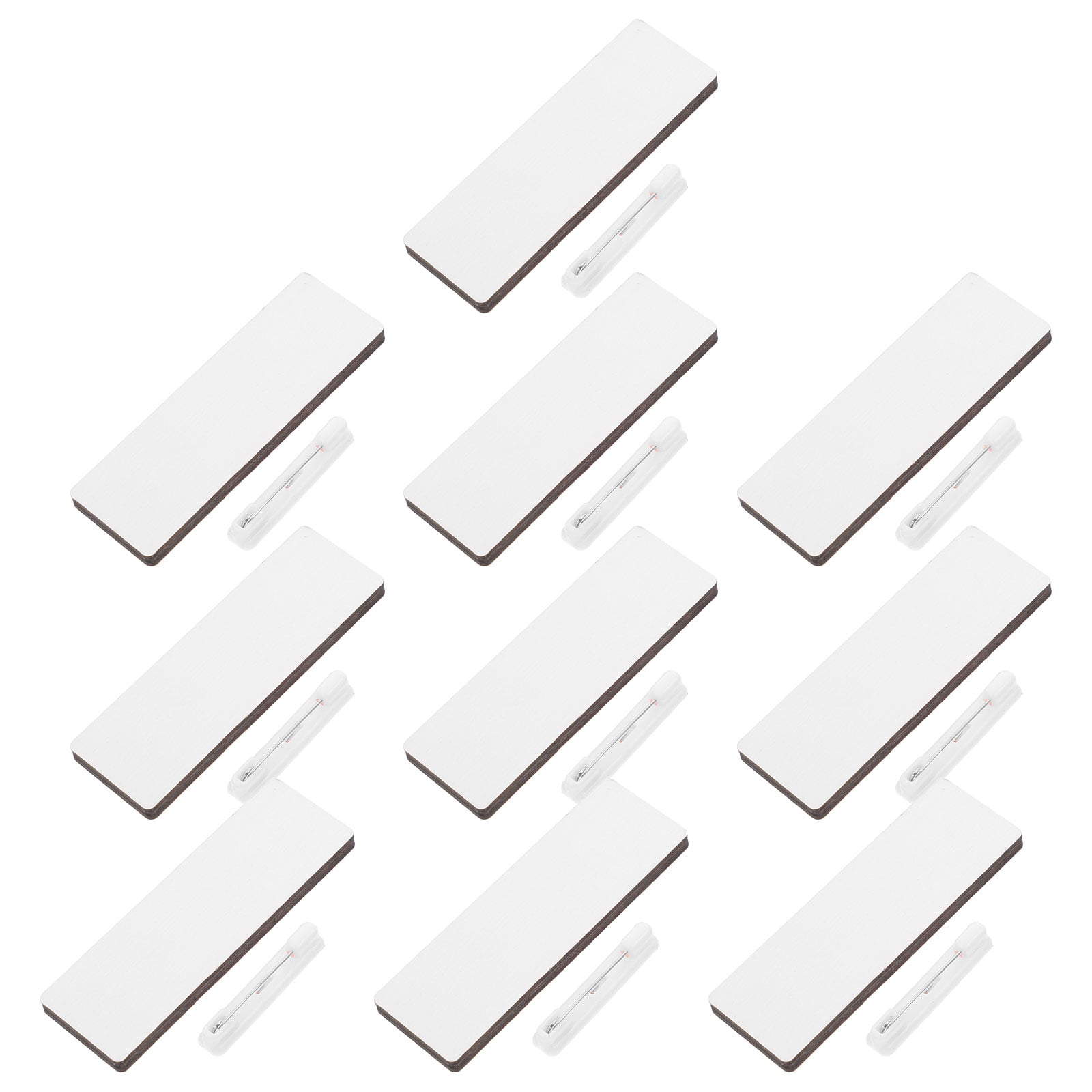 LABRIMP 10Pcs Name Tag Clips for Corporate Meetings White Wood Blank ...