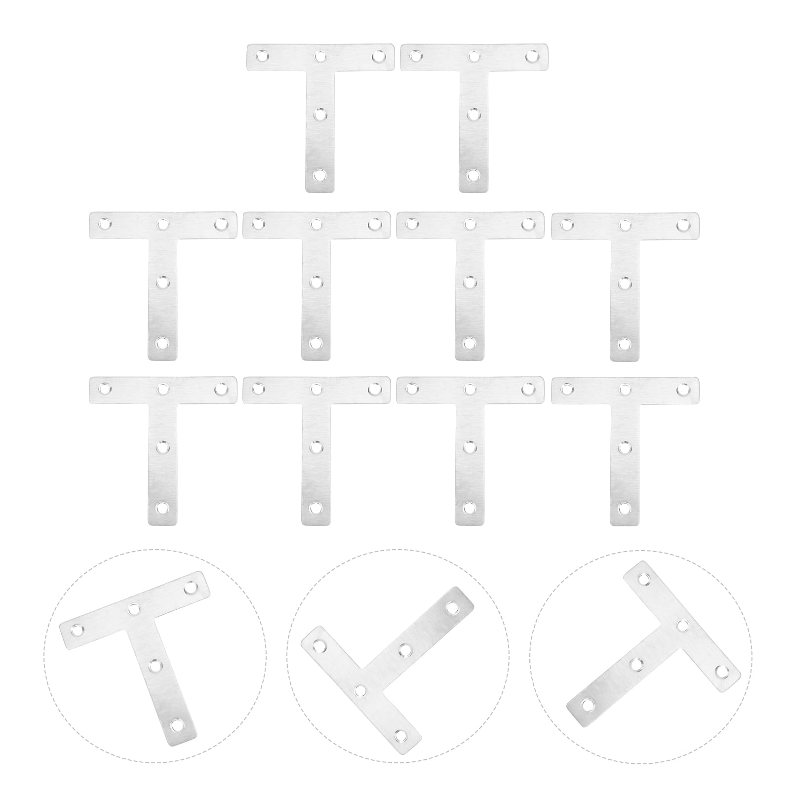 LABRIMP 10Pcs T-Shape Stainless Steel Corner Plate Bracket Diy Projects ...