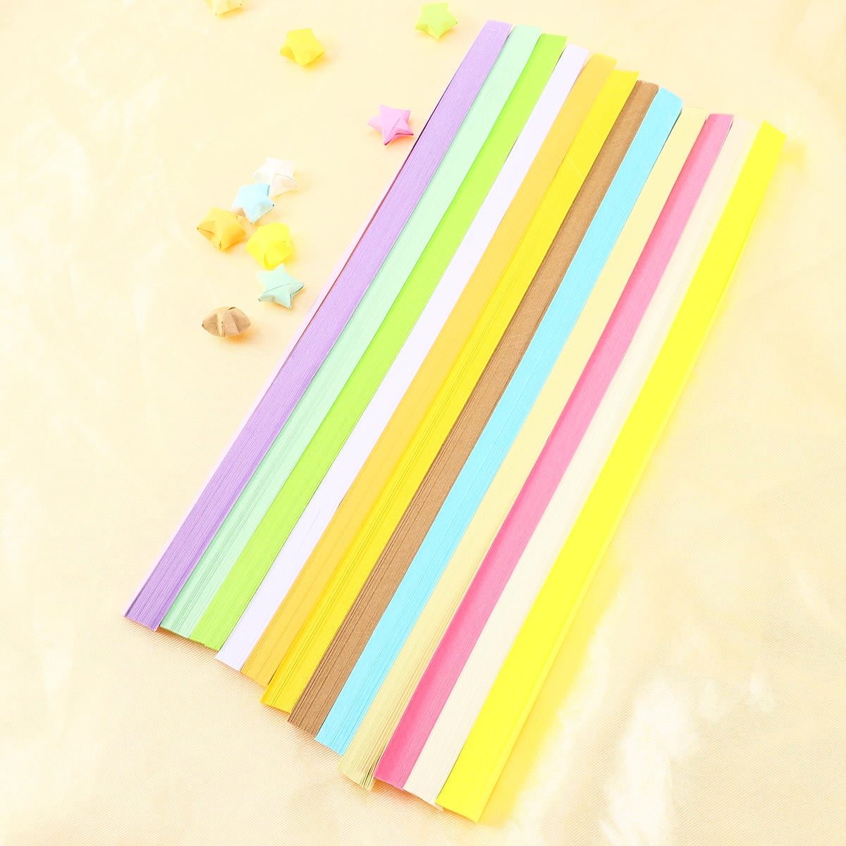 LABRIMP 12Pcs Assorted Color Star Origami Paper Strips For School ...