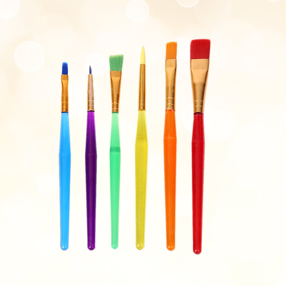 LABRIMP 12Pcs Kids Painting Tools Round Brushes for Beginners Creative ...