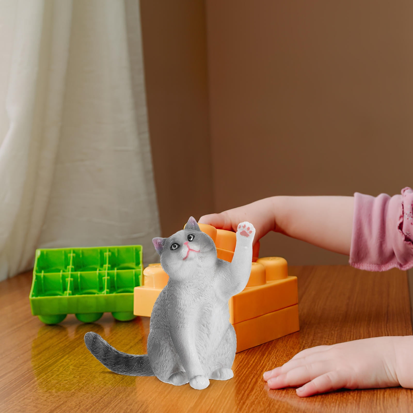 LABRIMP 1Pack Simulation Cat Figurine British Shorthair Cat Model In ...