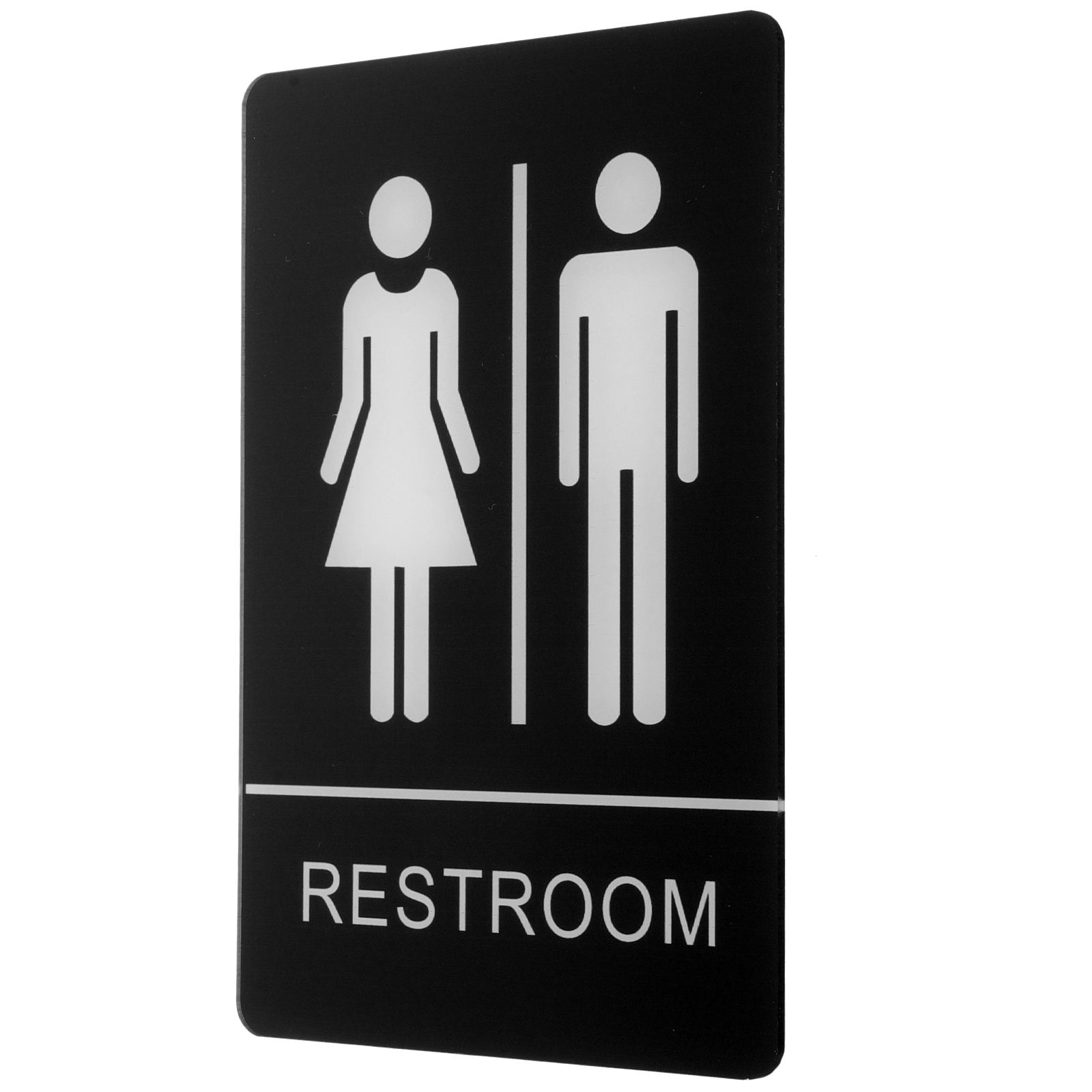 LABRIMP 1Set Black Acrylic Restroom Sign for Public Toilet and Office ...