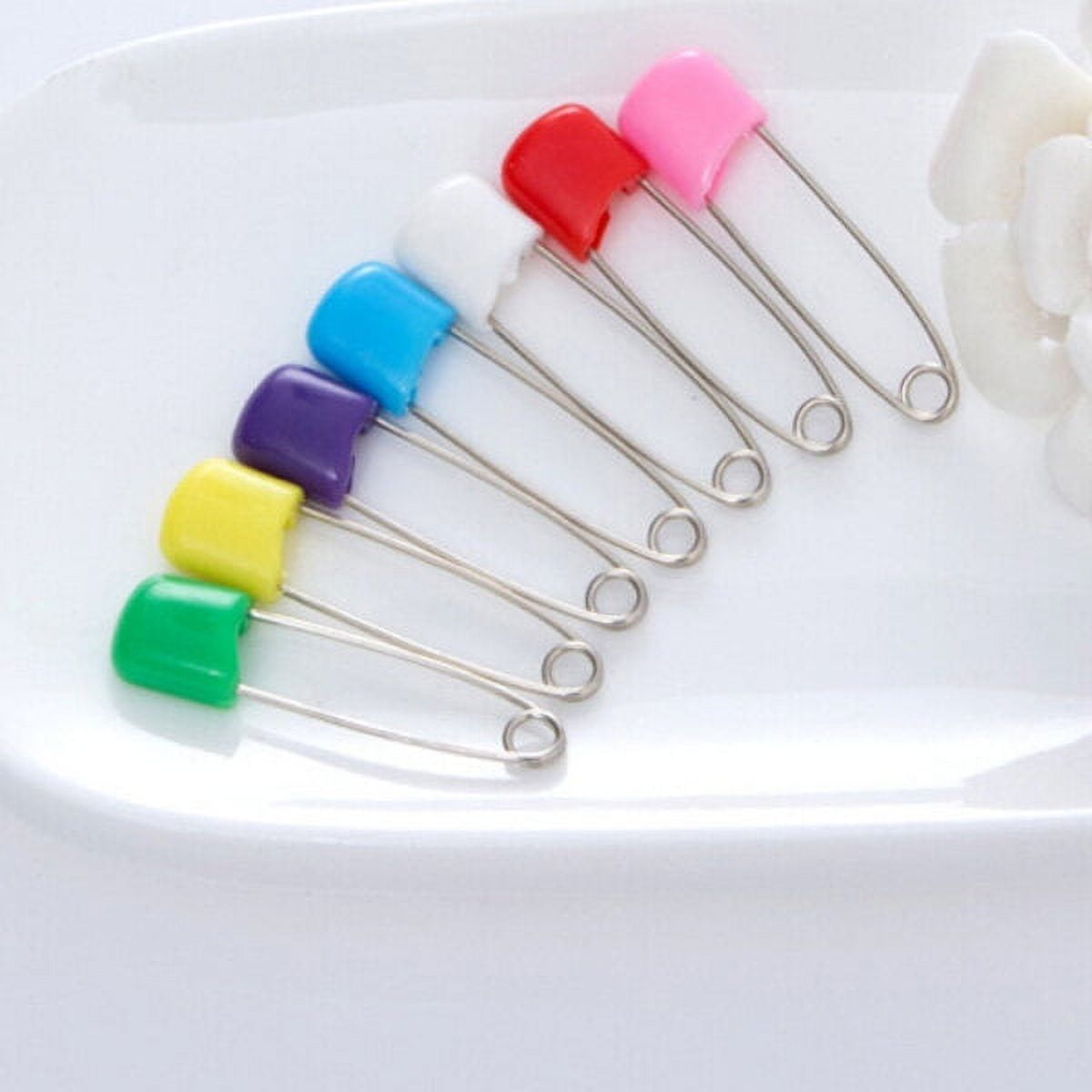 LABRIMP 24Pcs Assorted Color Safety Pins for Baby Care with Locking ...