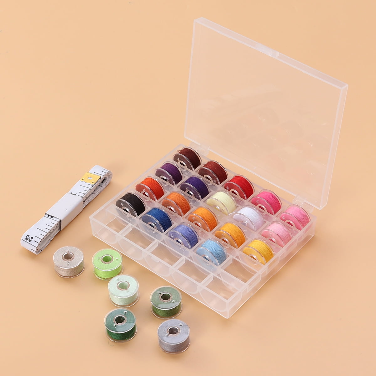LABRIMP 25 Pcs Sewing Thread Spools for Sewing Machine Embroidery ...