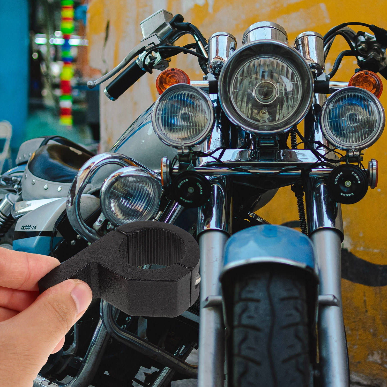 LABRIMP 2Set Light Mounting Bracket Black Motorcycles Lighting Clamps 2 ...