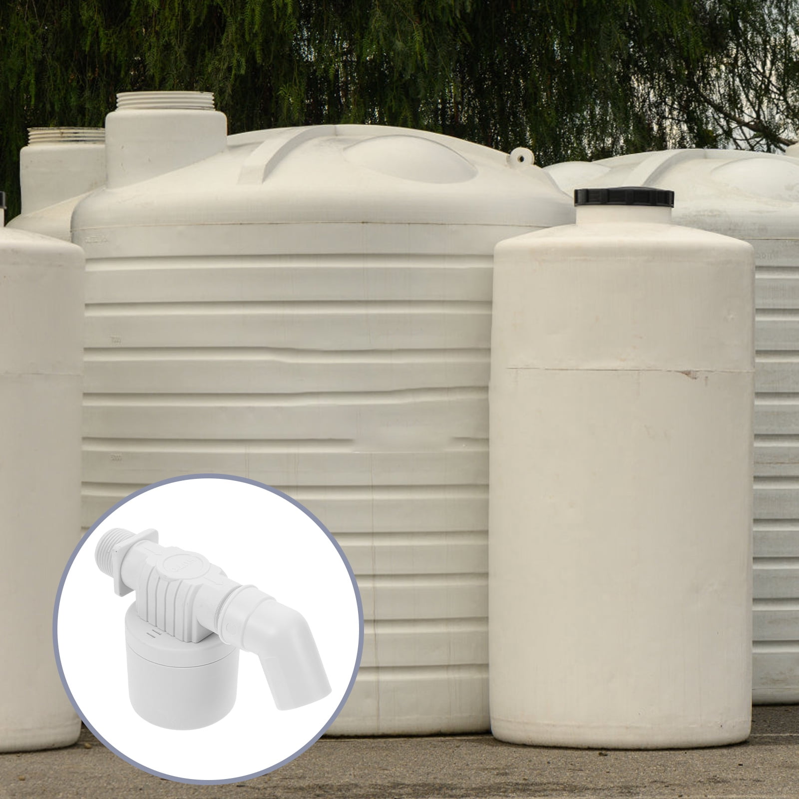 LABRIMP 3.94X3.35X2.24Inch White Nylon Auto Water Valve for Water Tanks ...