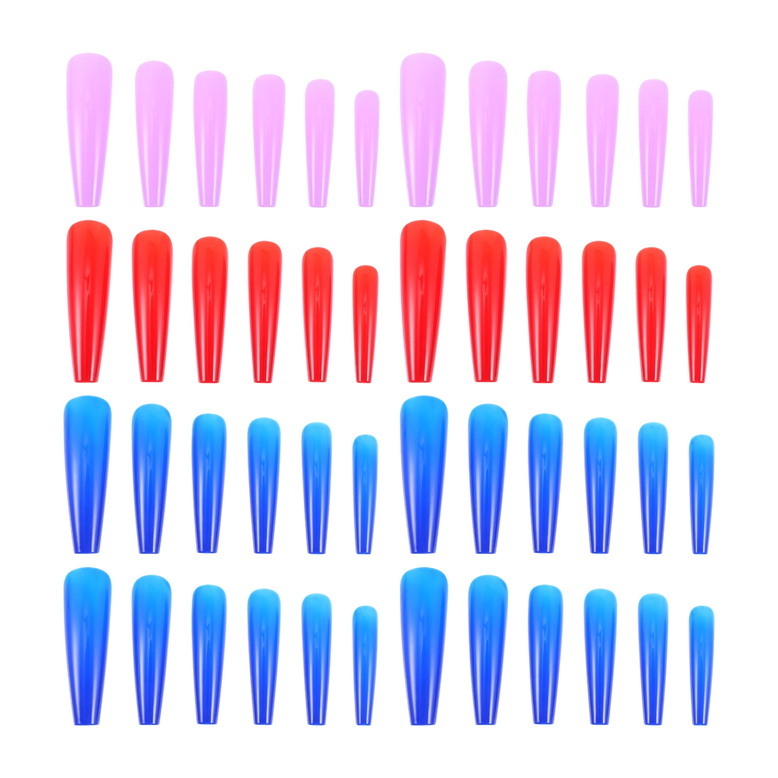 LABRIMP 48Set Wide False Nails Assorted Color for Women Glossy Finish ...