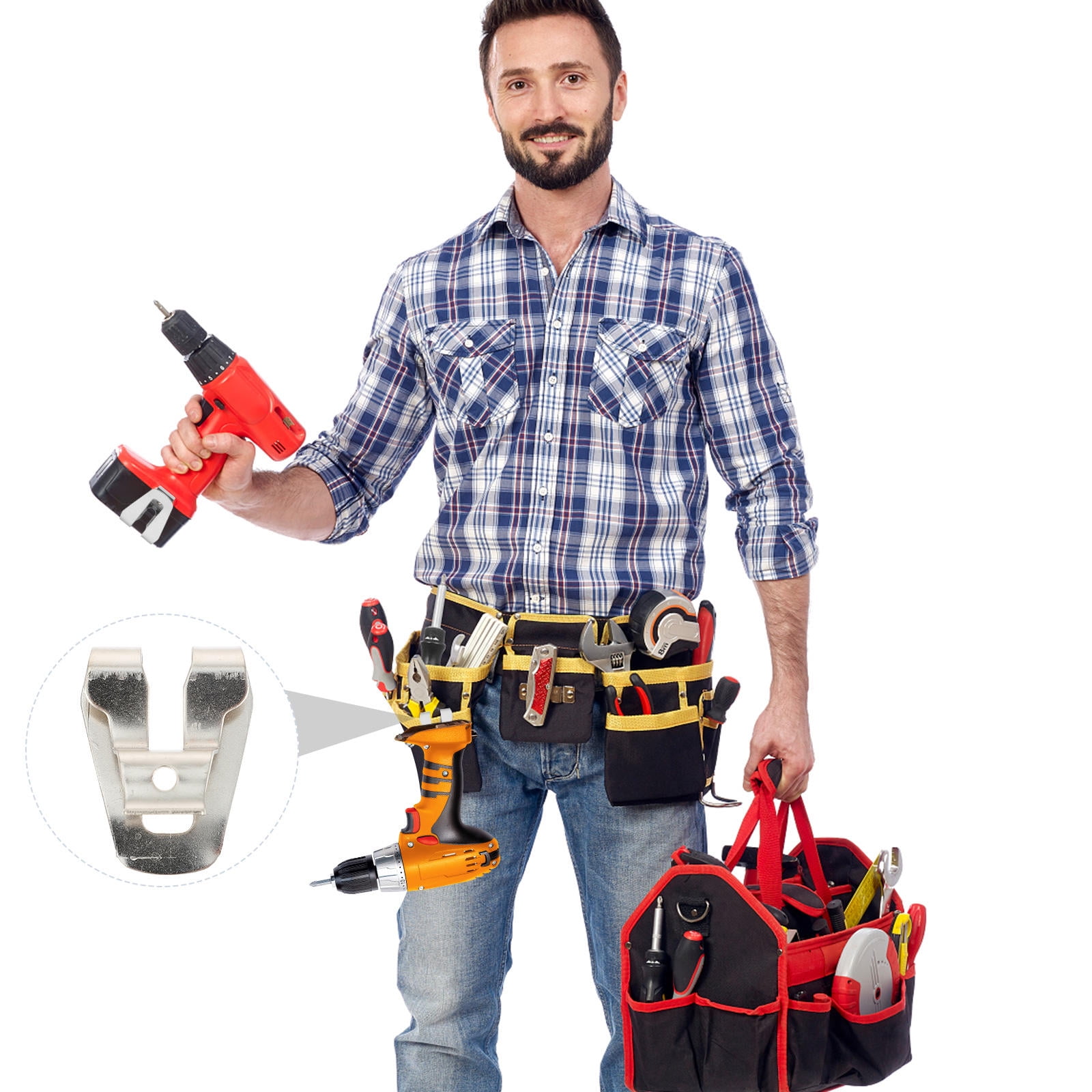 LABRIMP 4Set Power Tool Belt Clips Made of Steel for Professional Use ...