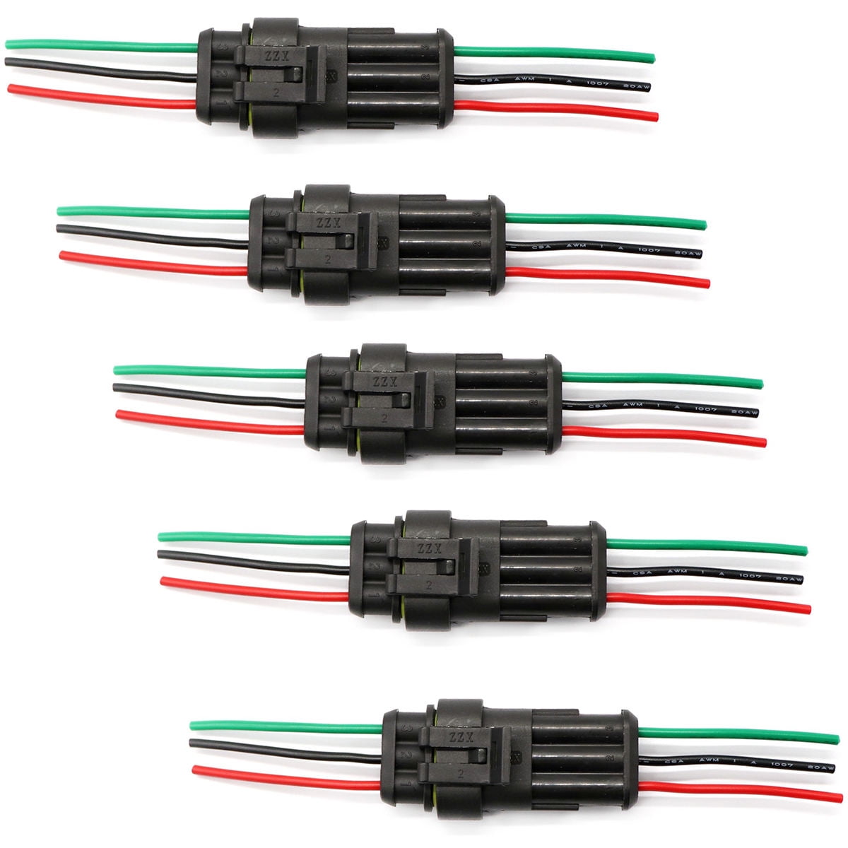 LABRIMP 5 Pairs 3 Pin Electrical Wire Terminal Connectors Multi Color ...