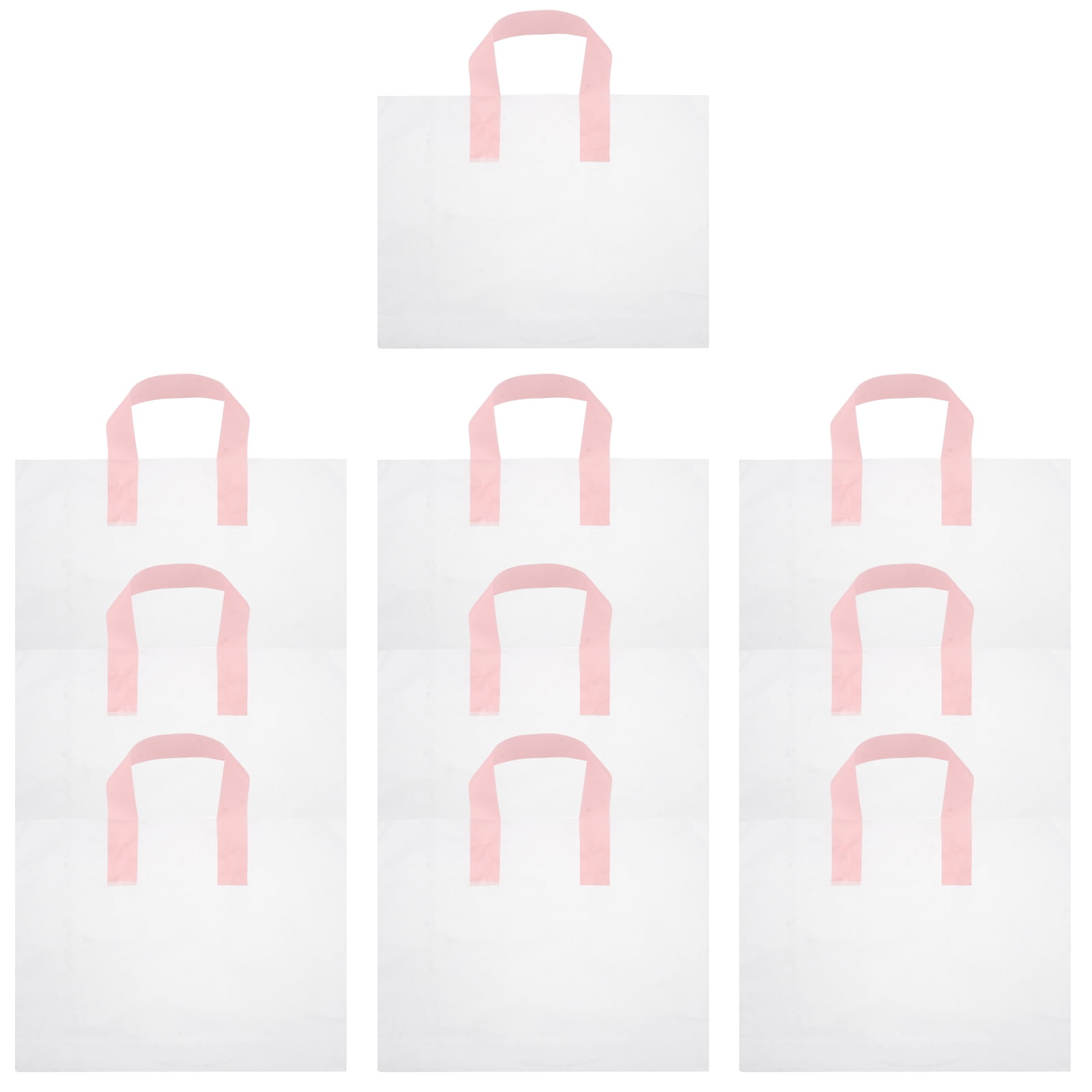 LABRIMP 50Set Clear Tote Carrier Bag Plastic Shopping present Packaging ...