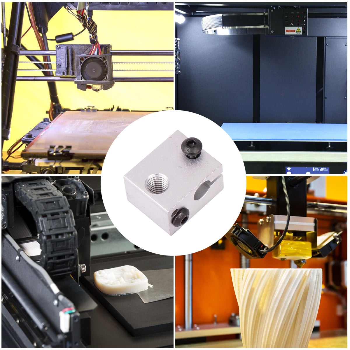 LABRIMP 5Pcs Hot End Heater Block Compatible with 3D Printer High ...