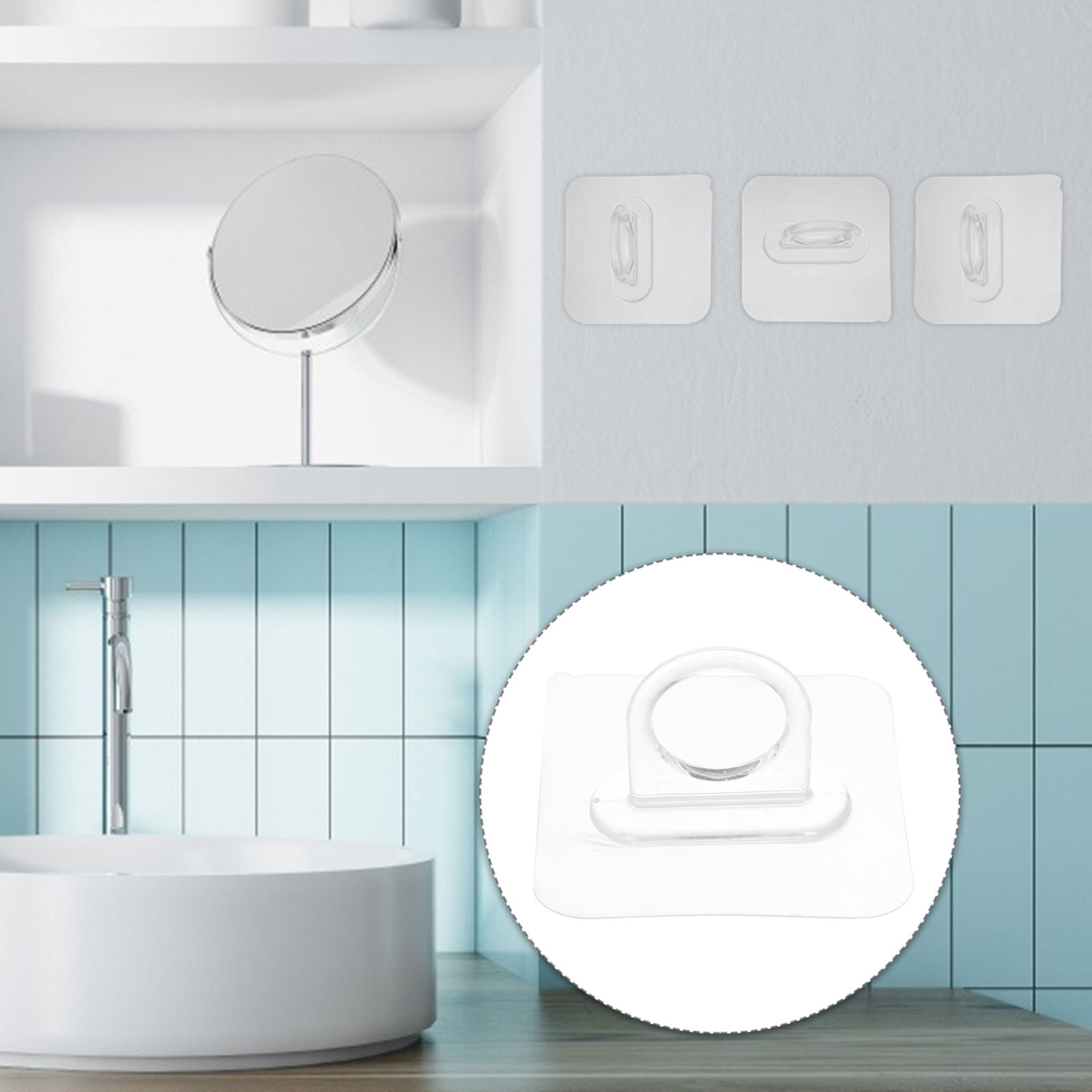 LABRIMP 8Pcs Stick Hooks Round Shape for Bathroom and Living Room ...