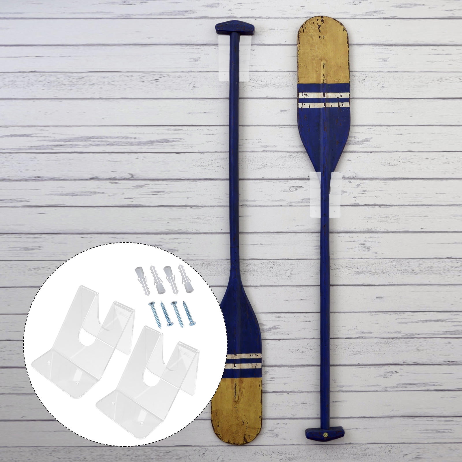 LABRIMP Boat Paddle Mount 2Pcs Storage Holder Transparent Acrylic Kayak ...