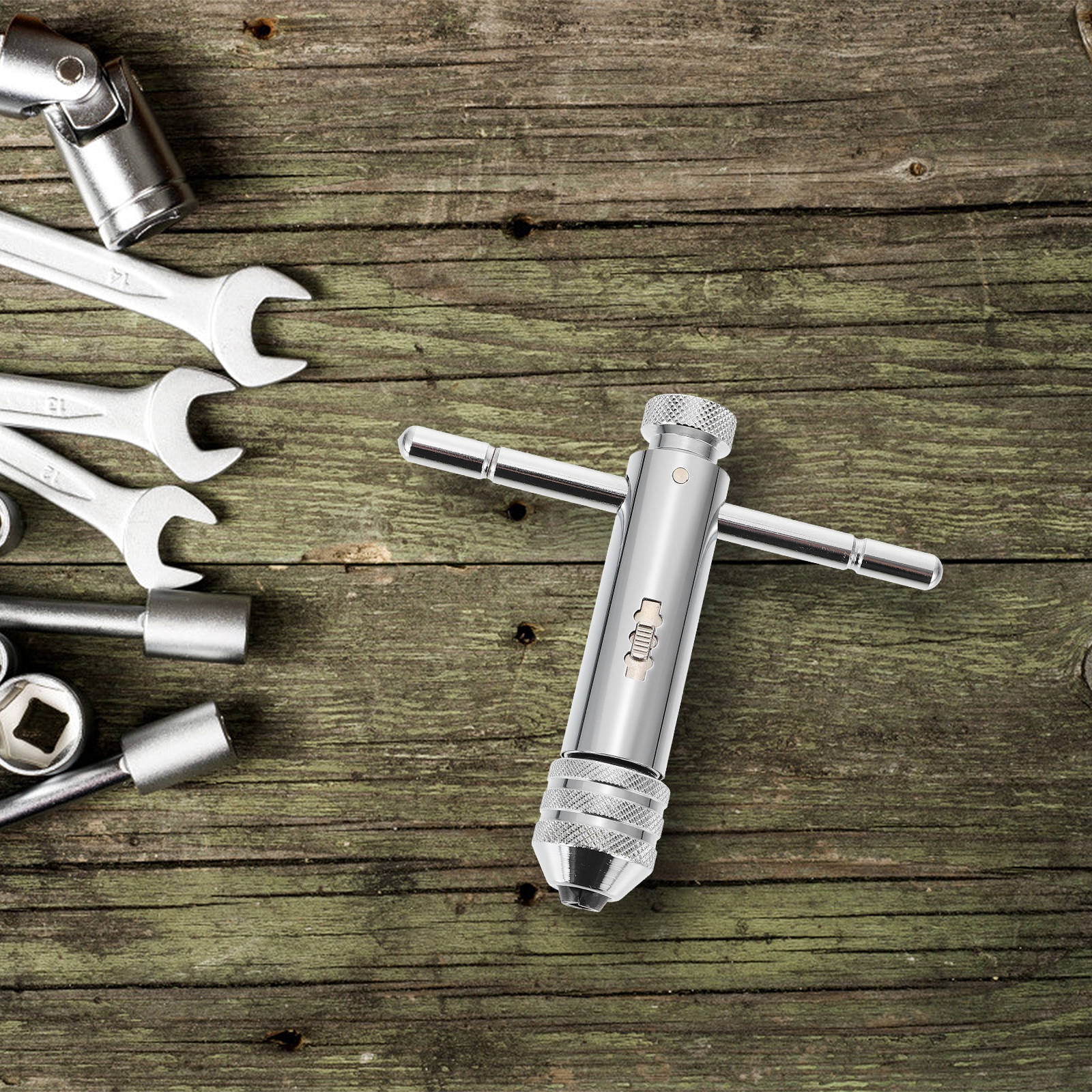 LABRIMP Steel T-Handle Tap Wrench with Ratcheting Mechanism for ...