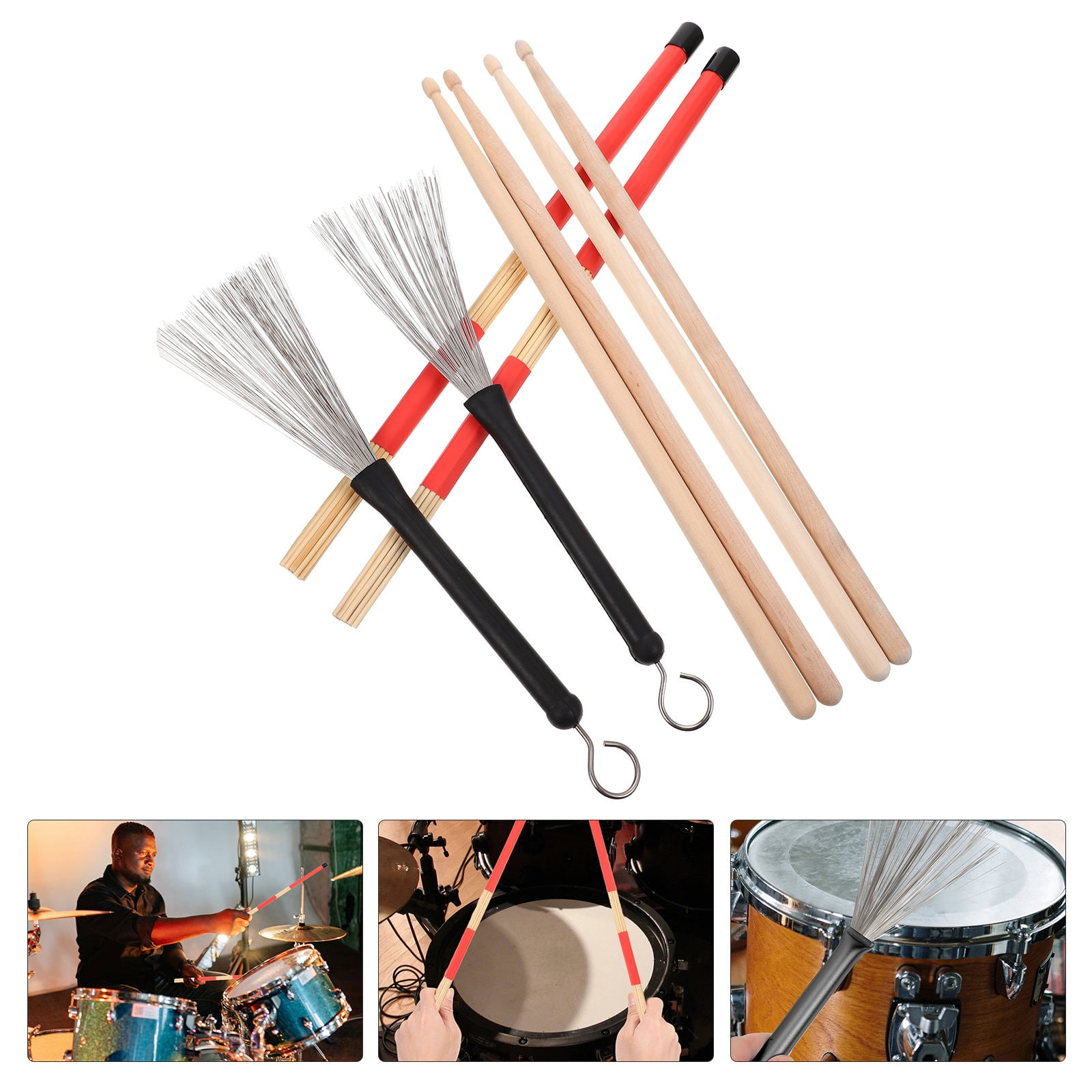 LABSERRON 1 Set Drum Stick Assorted Color Round Handle for Drumming 40 ...