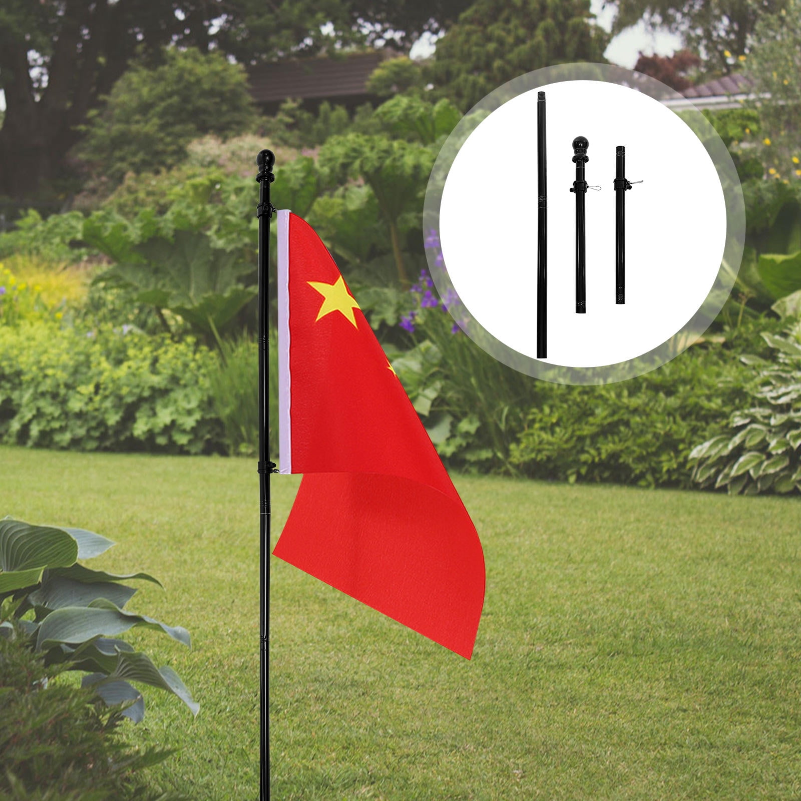 LABSERRON 1 Set Professional Flag Pole with Rustproof and Prevent Flag ...
