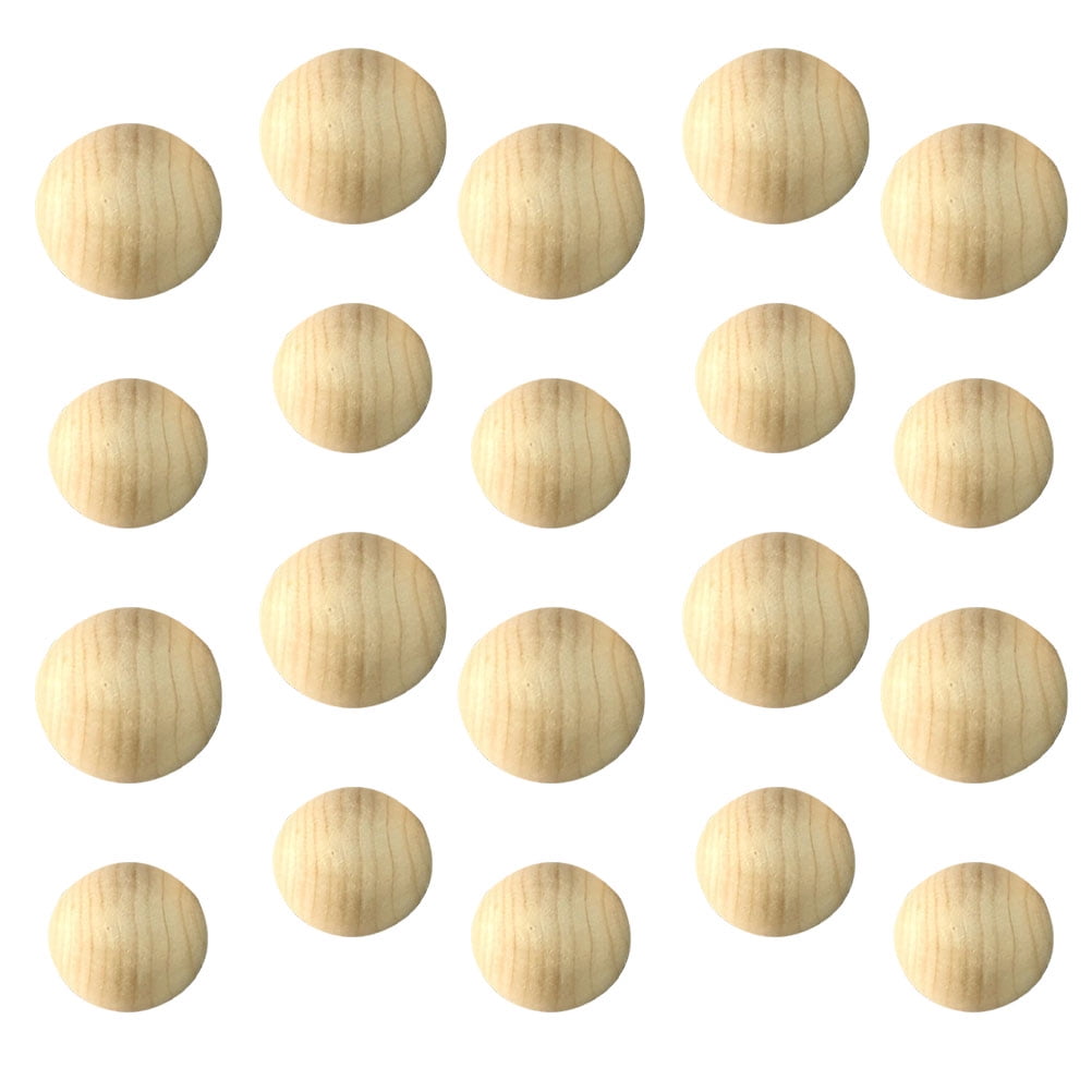 LABSERRON 100 Pcs Unfinished Half Wooden Balls for Diy Carving Painting ...