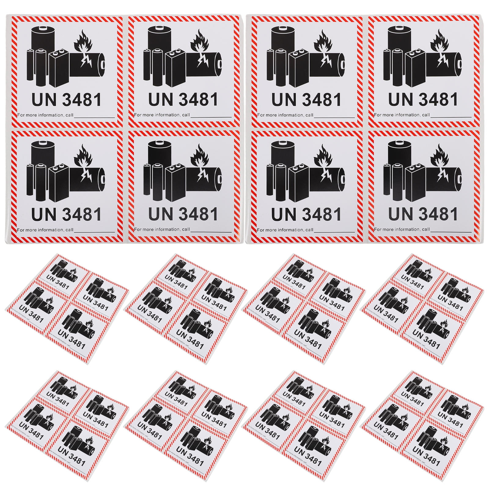 LABSERRON 100Pack Small Warning Stickers Lithium Battery Safety Labels ...