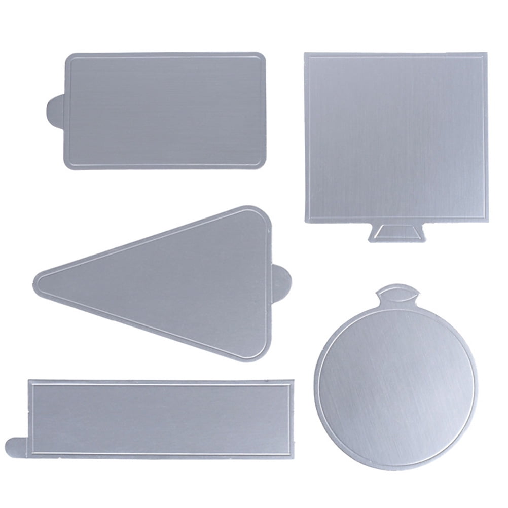LABSERRON 100Pcs Paper Cake Tray Triangle Silver Cardboard for Cakes ...