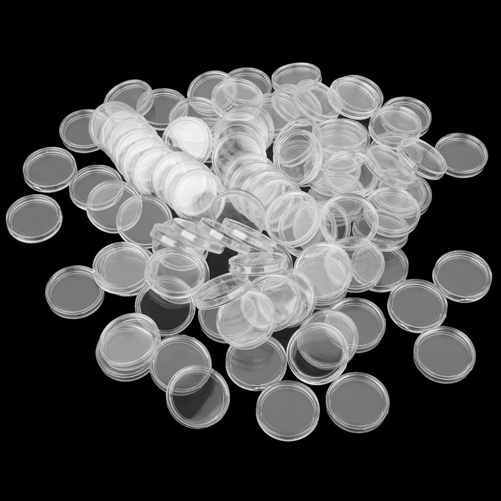 LABSERRON 100Pcs Plastic Box With Lid Round Containers For Small ...