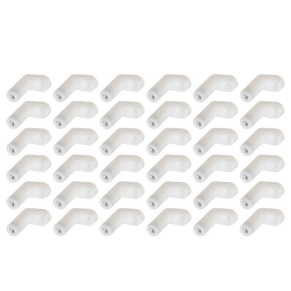 LABSERRON 100Pcs White Plastic Corner Braces L Shape Fixing ...