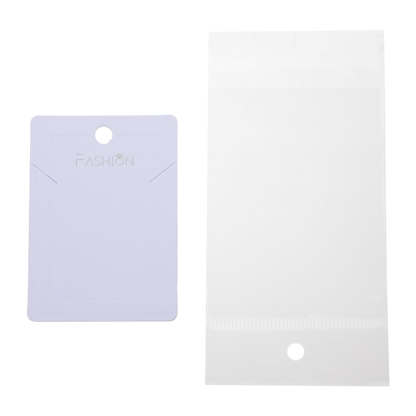 LABSERRON 100Set Necklace Display Bags White Cardboard for Jewelry ...
