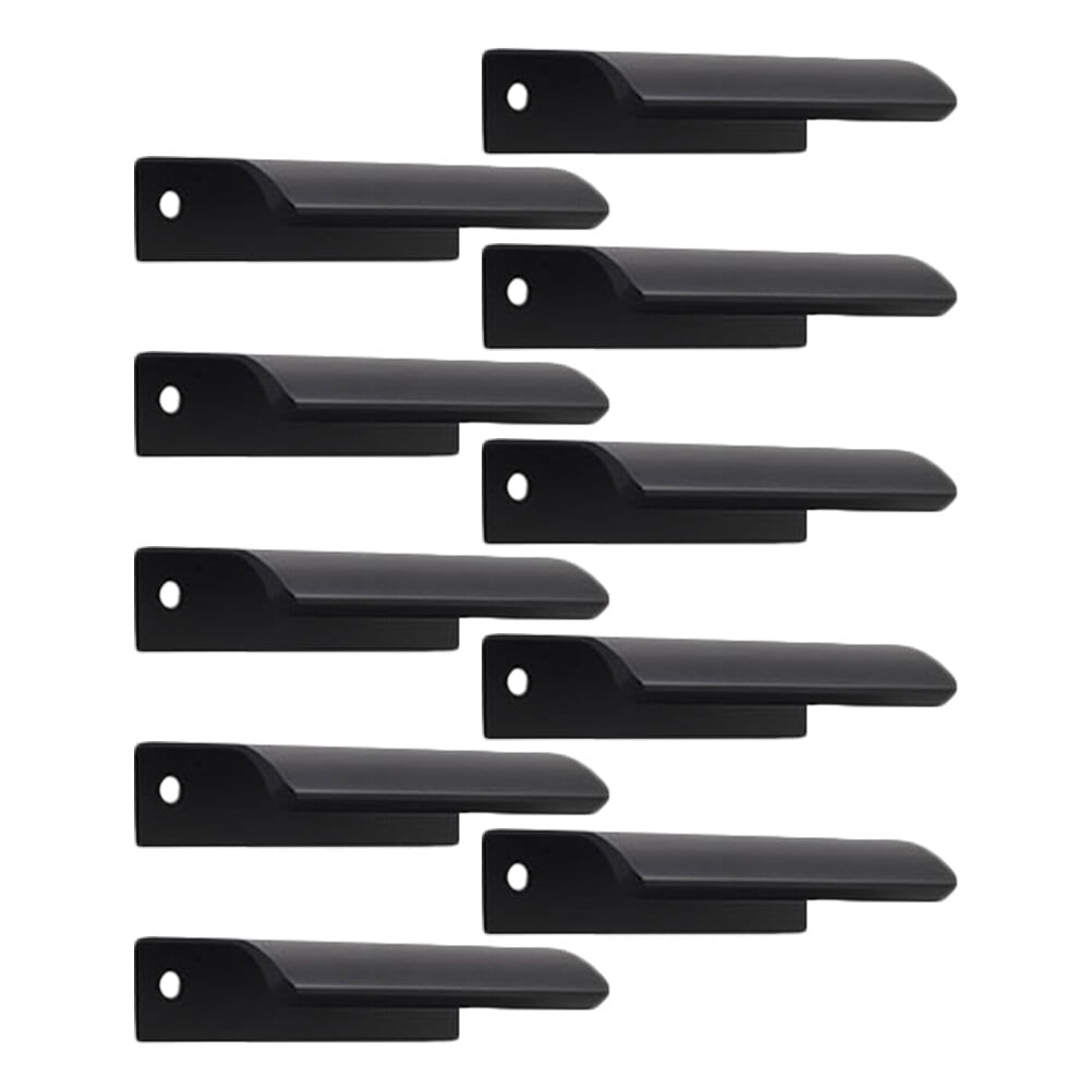 LABSERRON 10Pack Black Aluminum Finger Pulls for Cabinets and Drawers ...