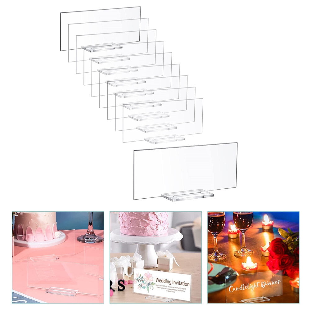 LABSERRON 10Pcs Acrylic Signs Wedding Seating Tags Transparent Square ...