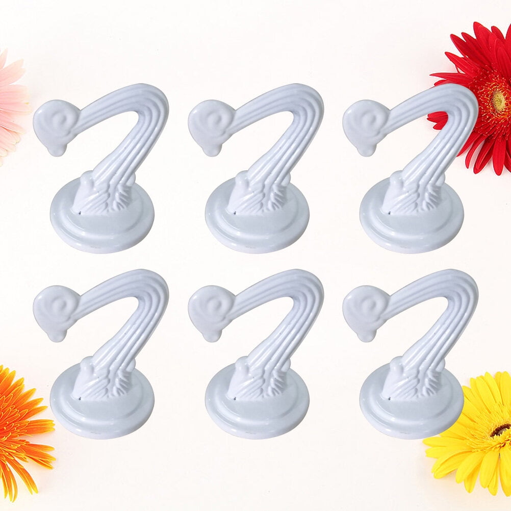 LABSERRON 10Sets Swag Ceiling Hooks Square Shape White Color Zinc Alloy ...