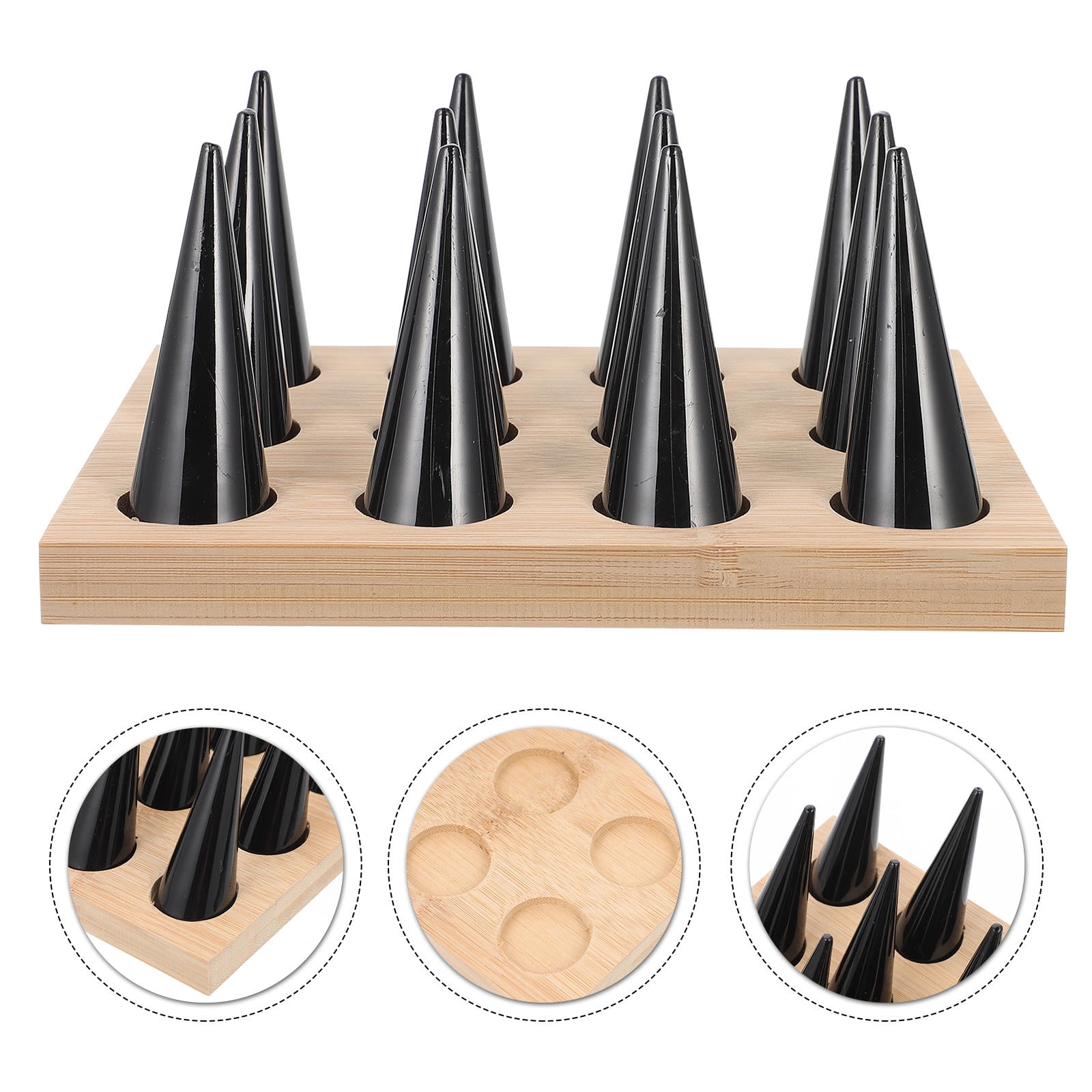 LABSERRON 12 Cones Conical Shape Black Jewelry Display Stand for ...