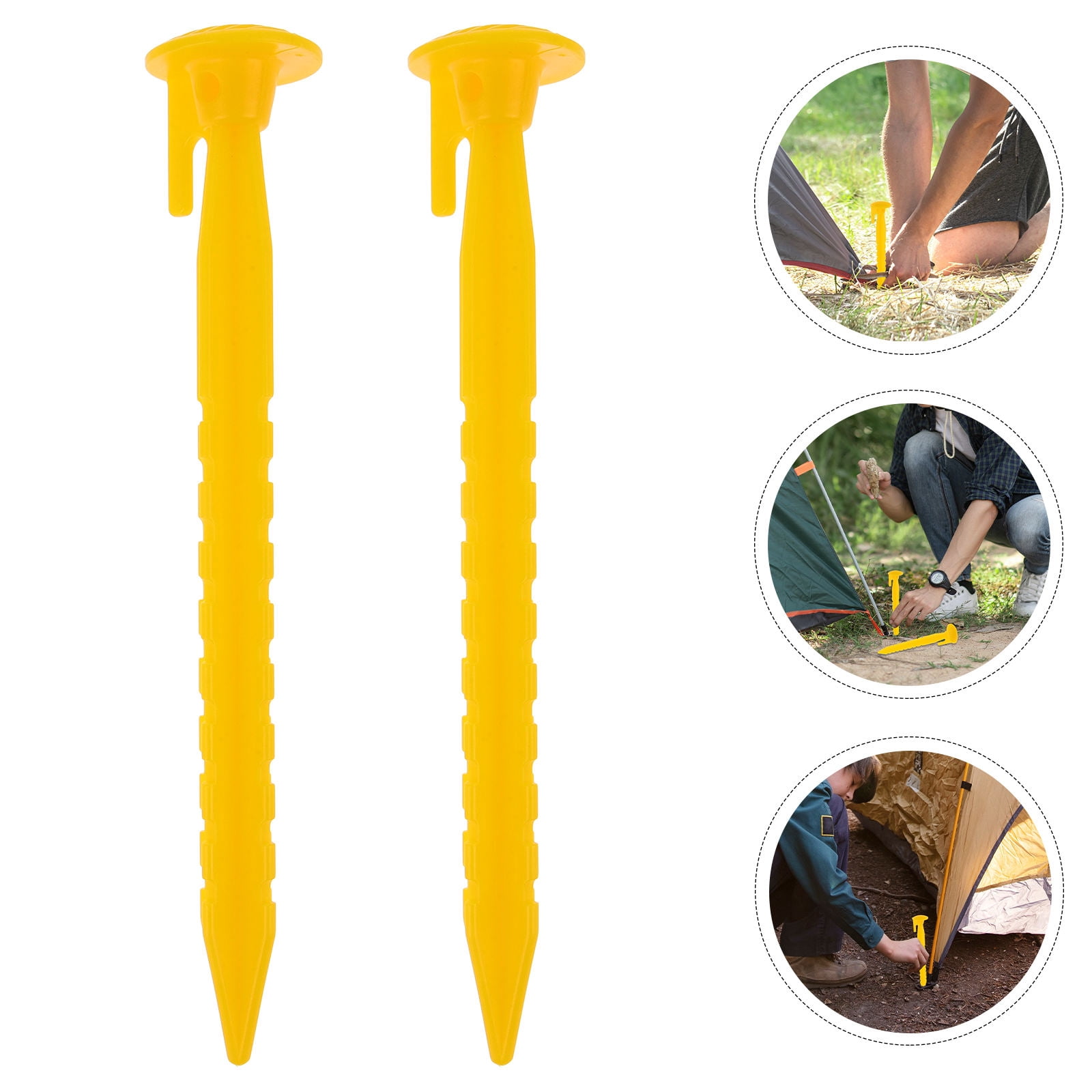 LABSERRON 12Pcs Wind Resistance PP Plastic Tent Pegs for Camping and ...