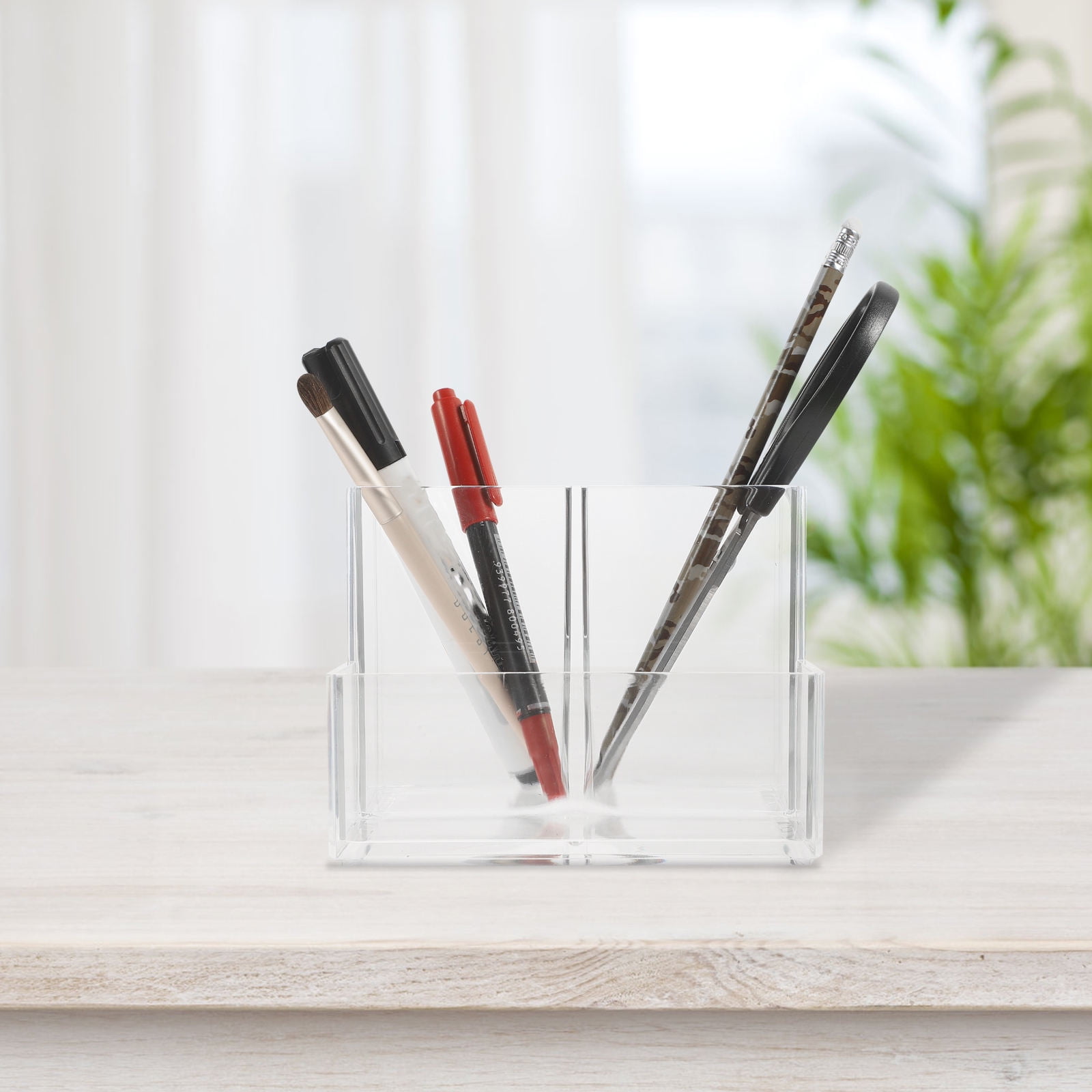 LABSERRON 1Pack Clear Acrylic Rectangular Pen Holder for Desk ...