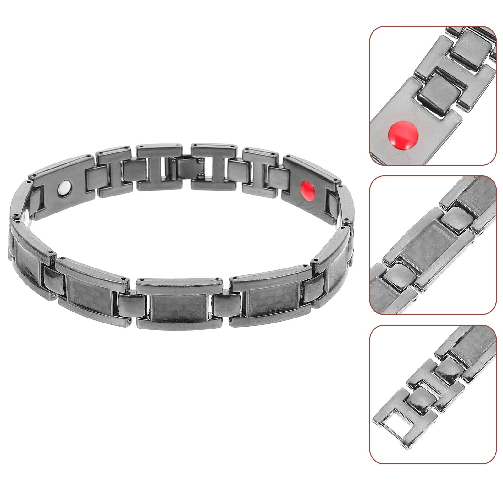 LABSERRON 1Pack Decorative Wrist Chain Silver Alloy Round Magnetic ...